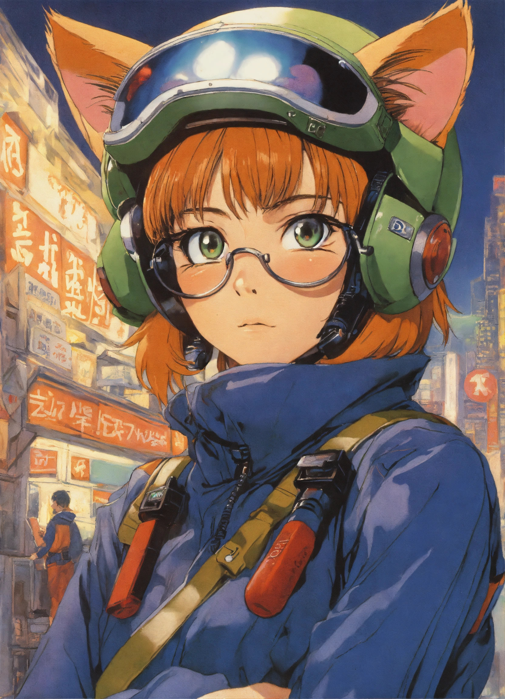 Lexica - 1990s anime sci-fi kooky cat female, full detailed eyes ...