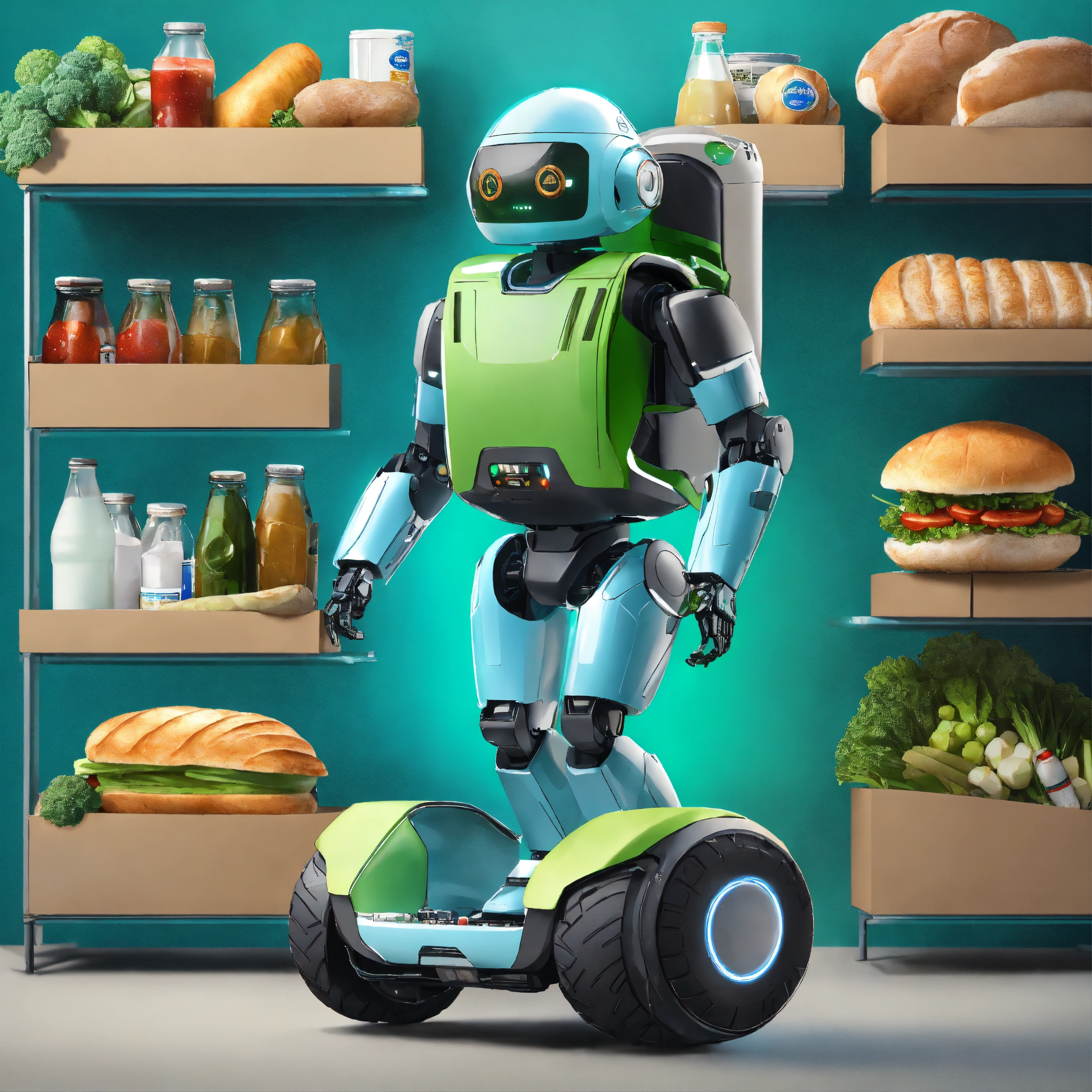 Lexica - A passionate male robot on hoverboard, realistic man face ...