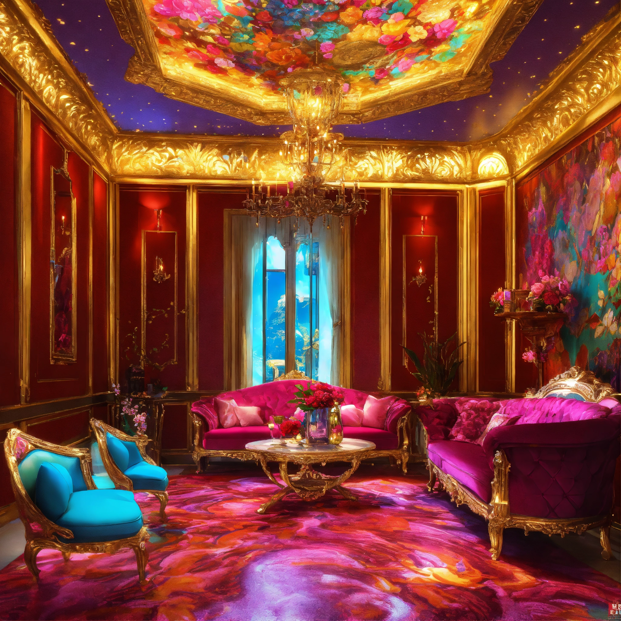 Lexica - Futuristic beautiful French mansion interior living room ...