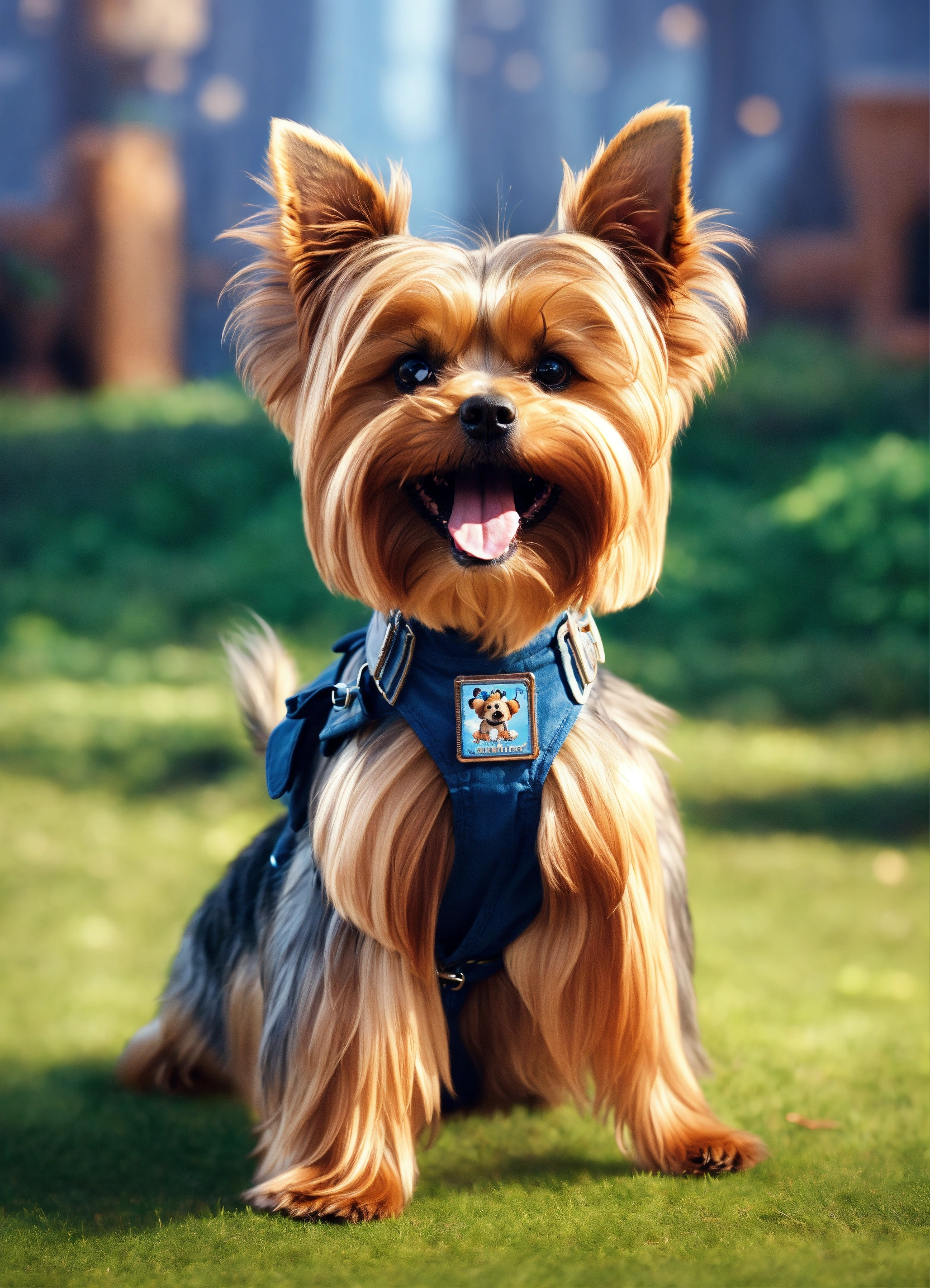 Lexica - Happy yorkshire terrier dog, title of the movie CHEWIE, in ...