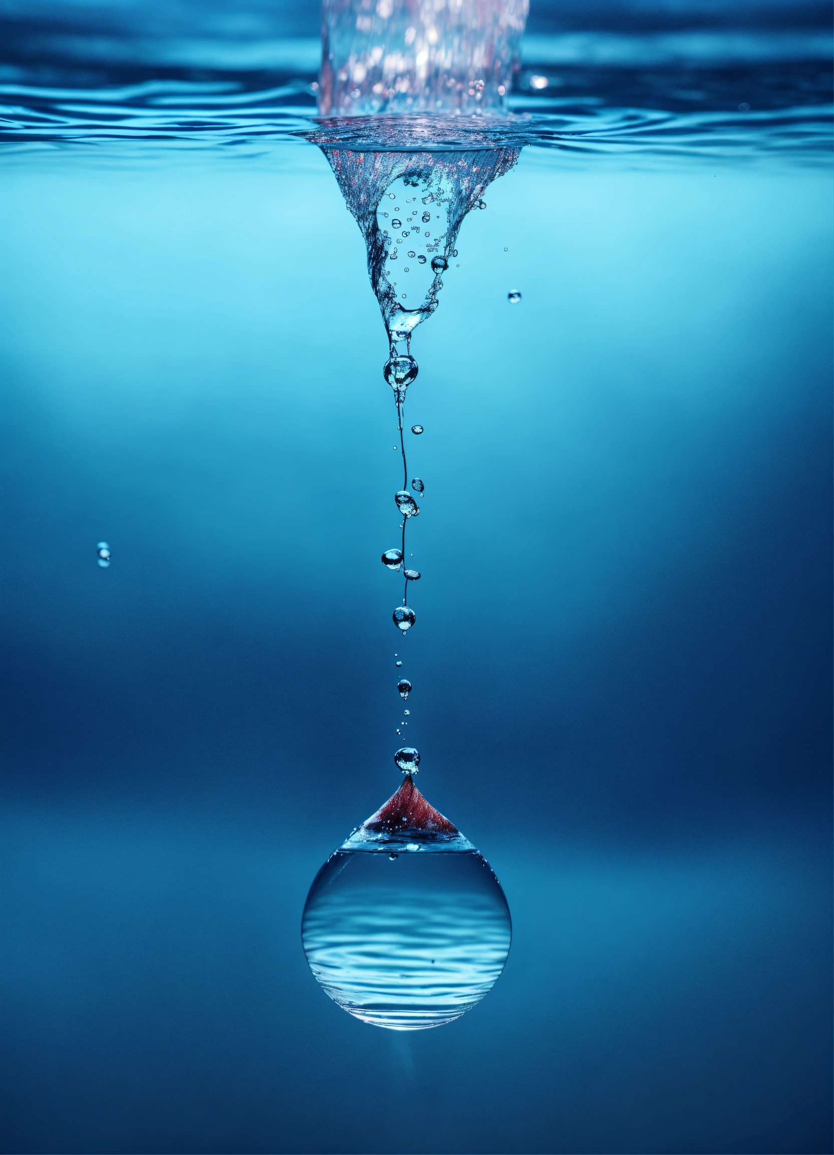 Lexica - The water drop falls below the water surface, it morphs into a ...