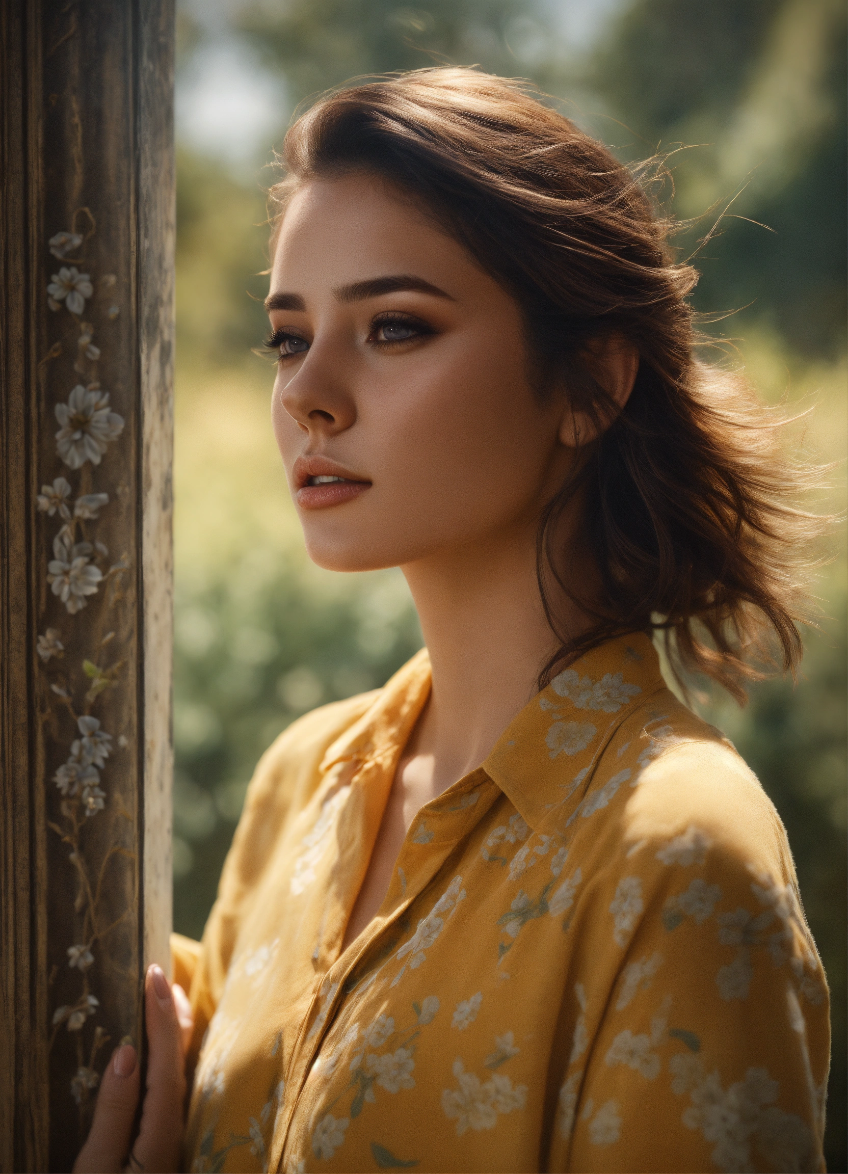 Lexica - Woman, hair on the eyes, hyper realism, poetic, romantic ...