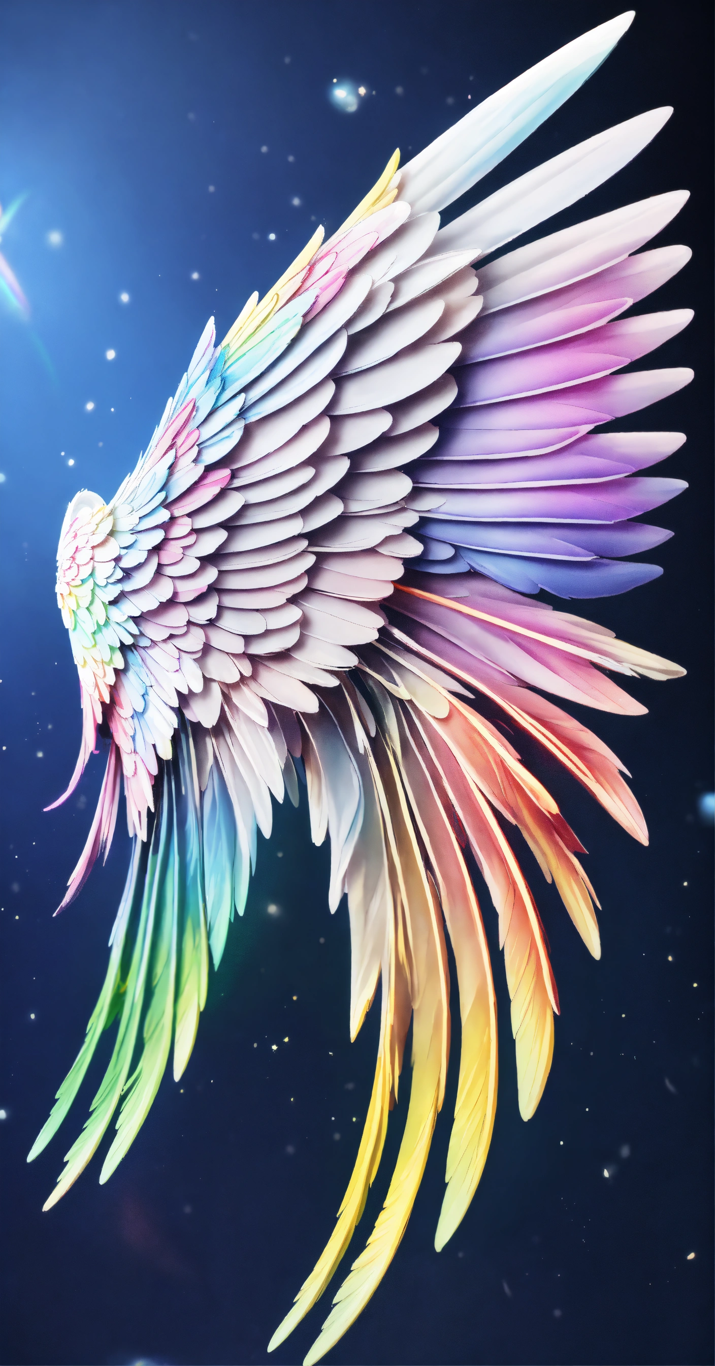 Lexica - Beautiful and perfect small angel wings in soft rainbow colors ...