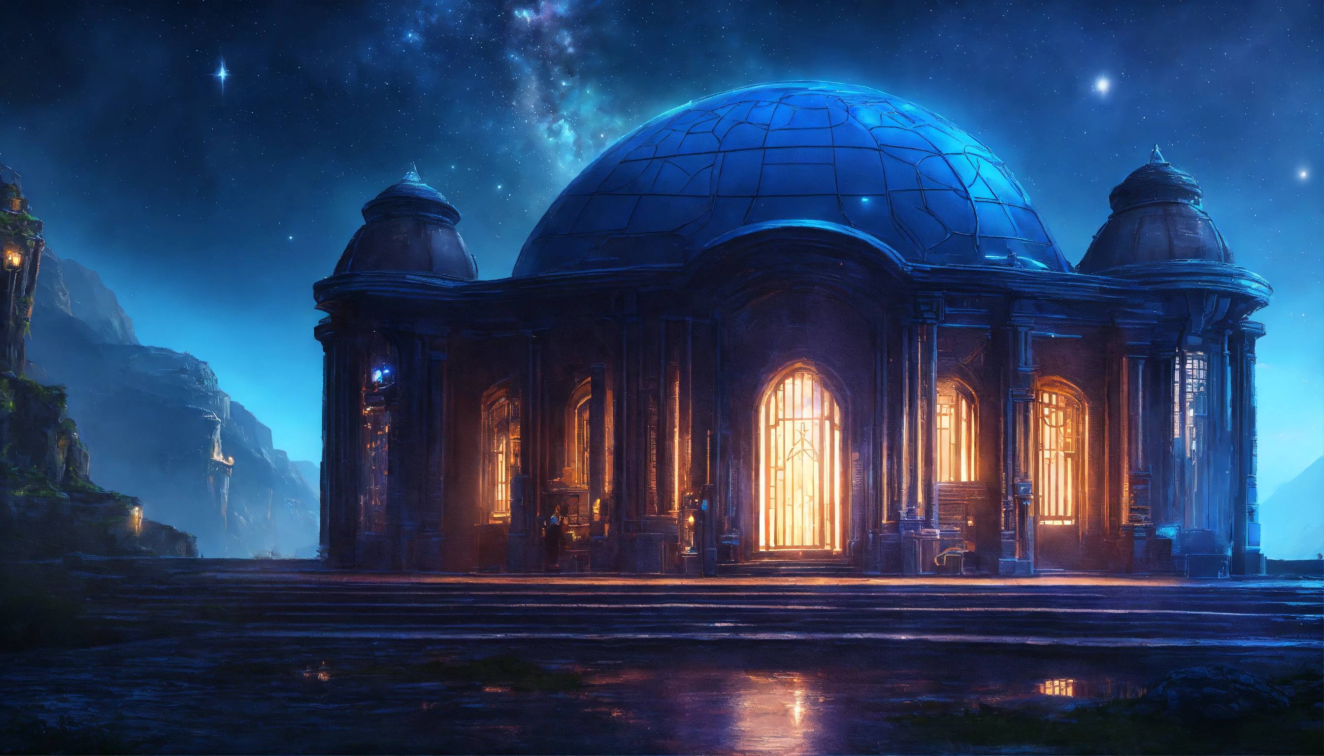 Lexica - Magical sci-fi game environment. Fantasy. Blue, and Light ...