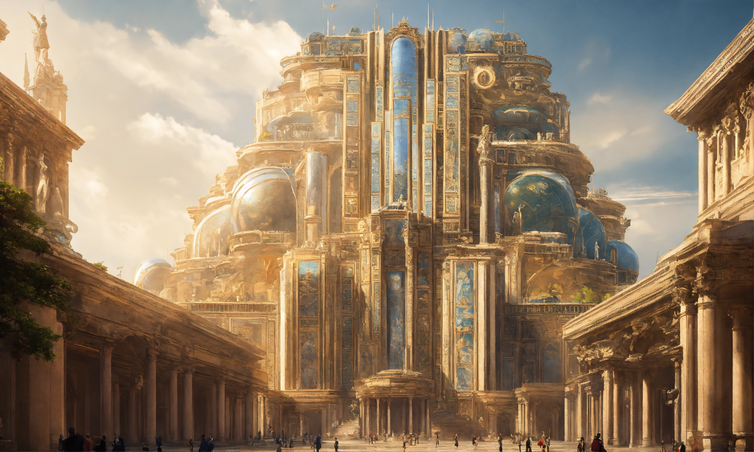 Lexica - Gigantic futuristic skyscraper palace reaching to the sky ...