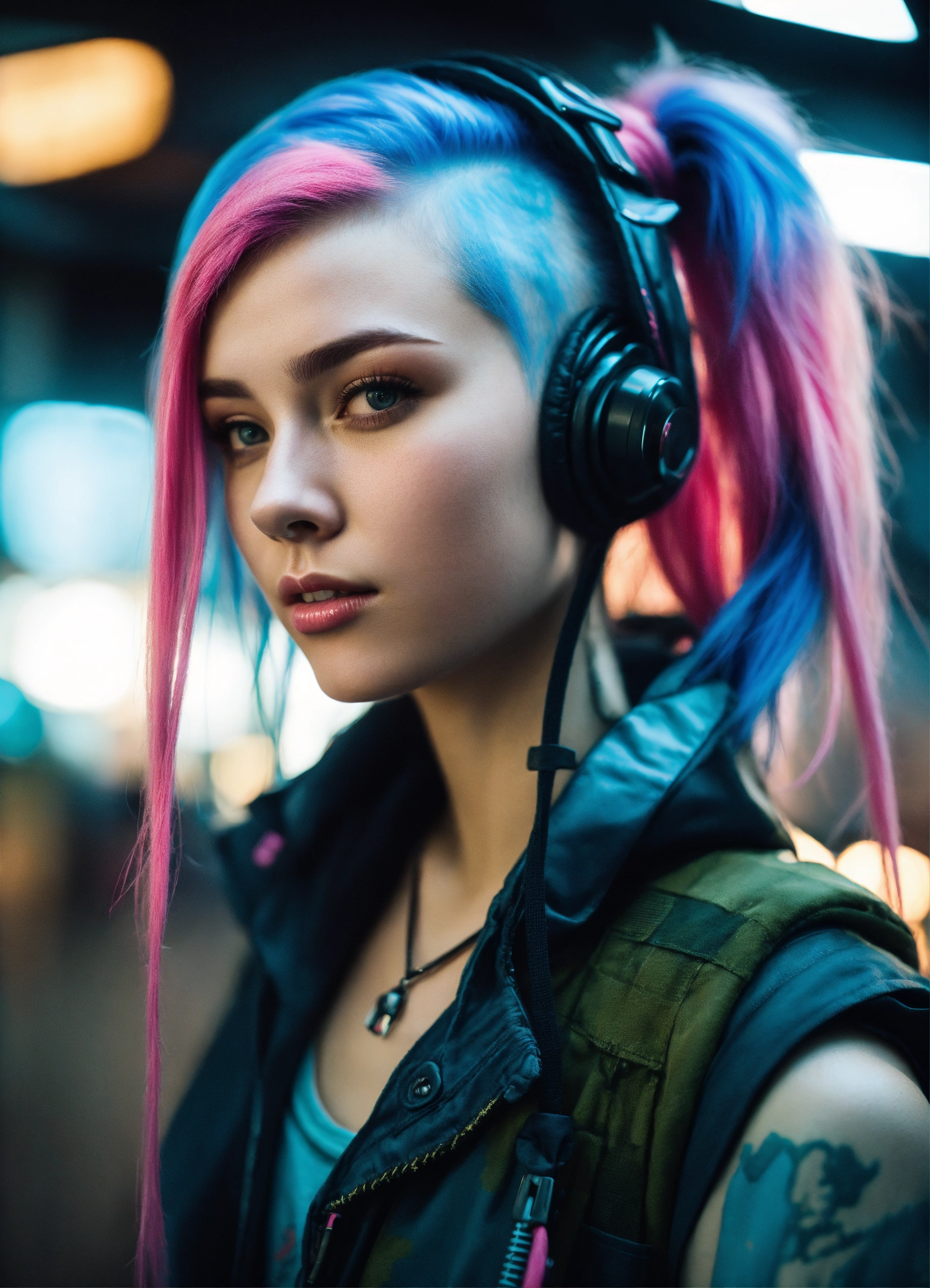 Lexica - Highly detailed portrait of a 20 year old russian cyberpunk ...