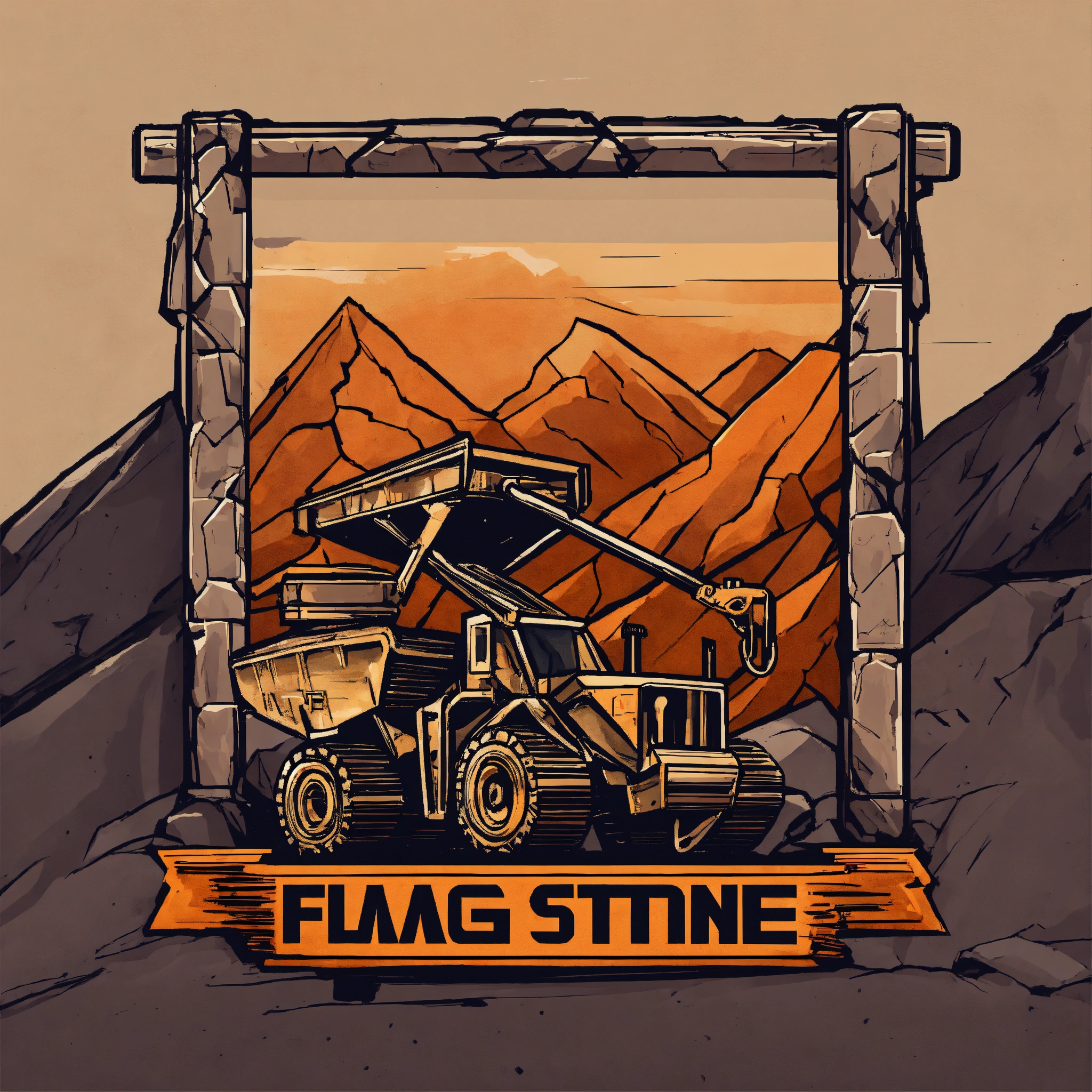 Lexica - Logo test as " FLAG STONE ", granite mining company logo ...