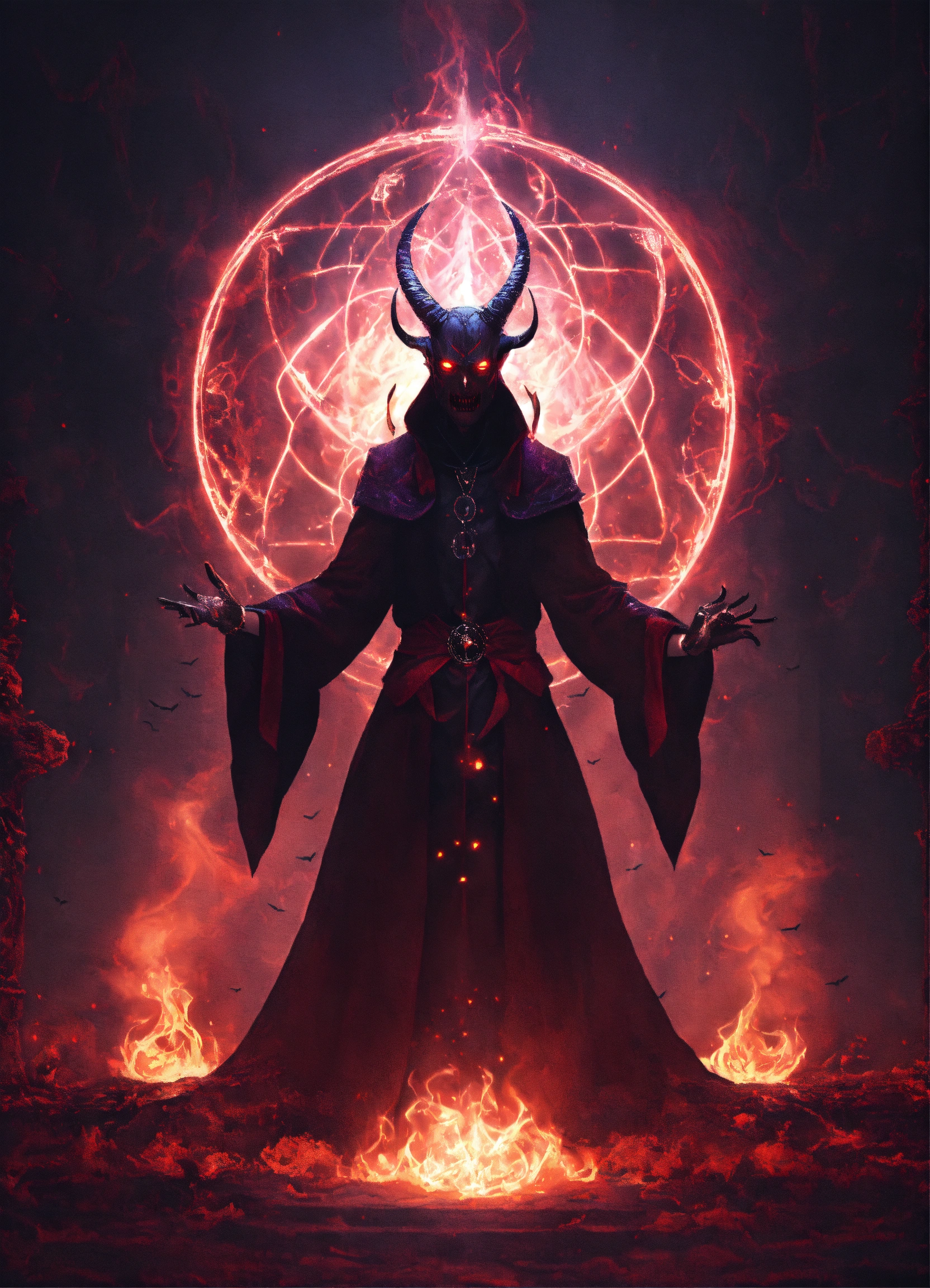 Lexica - A demon sorcerer channeling dark energy. Evil vibes. Creepy ...