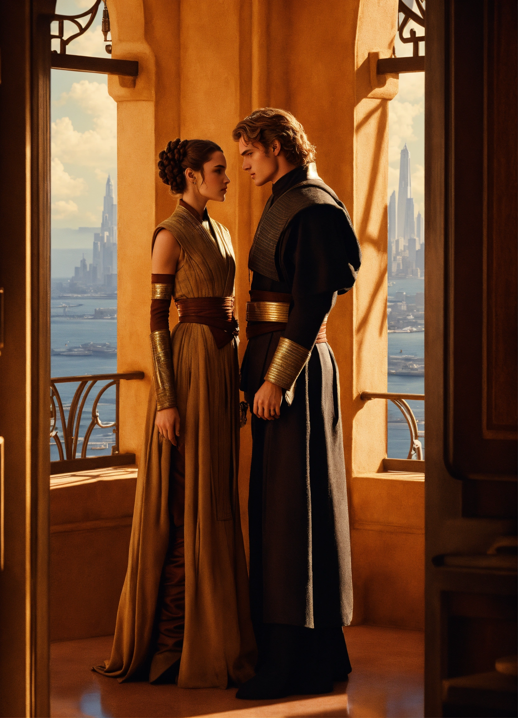 Lexica - Anakin and Padmé looking at each other on the balcony of their ...