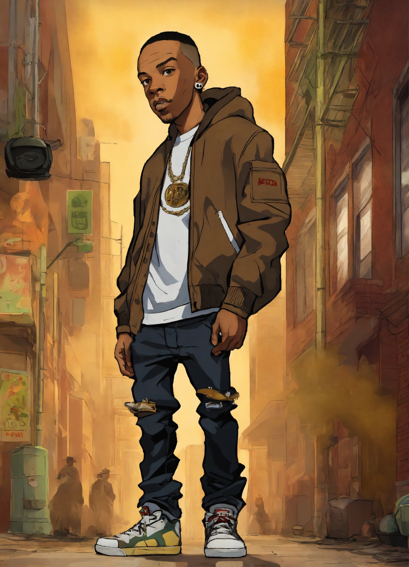 Lexica - Hip hop art style dr dre boondocks full body