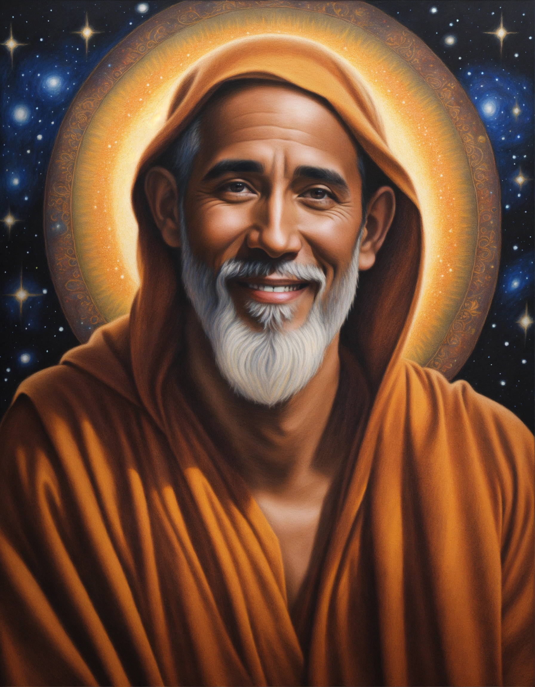 Lexica - Realistic painted colored pencil drawing of Portrait of a monk ...