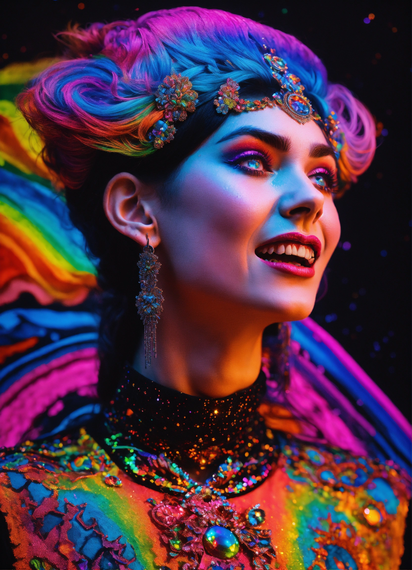 Lexica - Photorealistic 3D portrait of Gorgeous Goth Grimes screaming ...