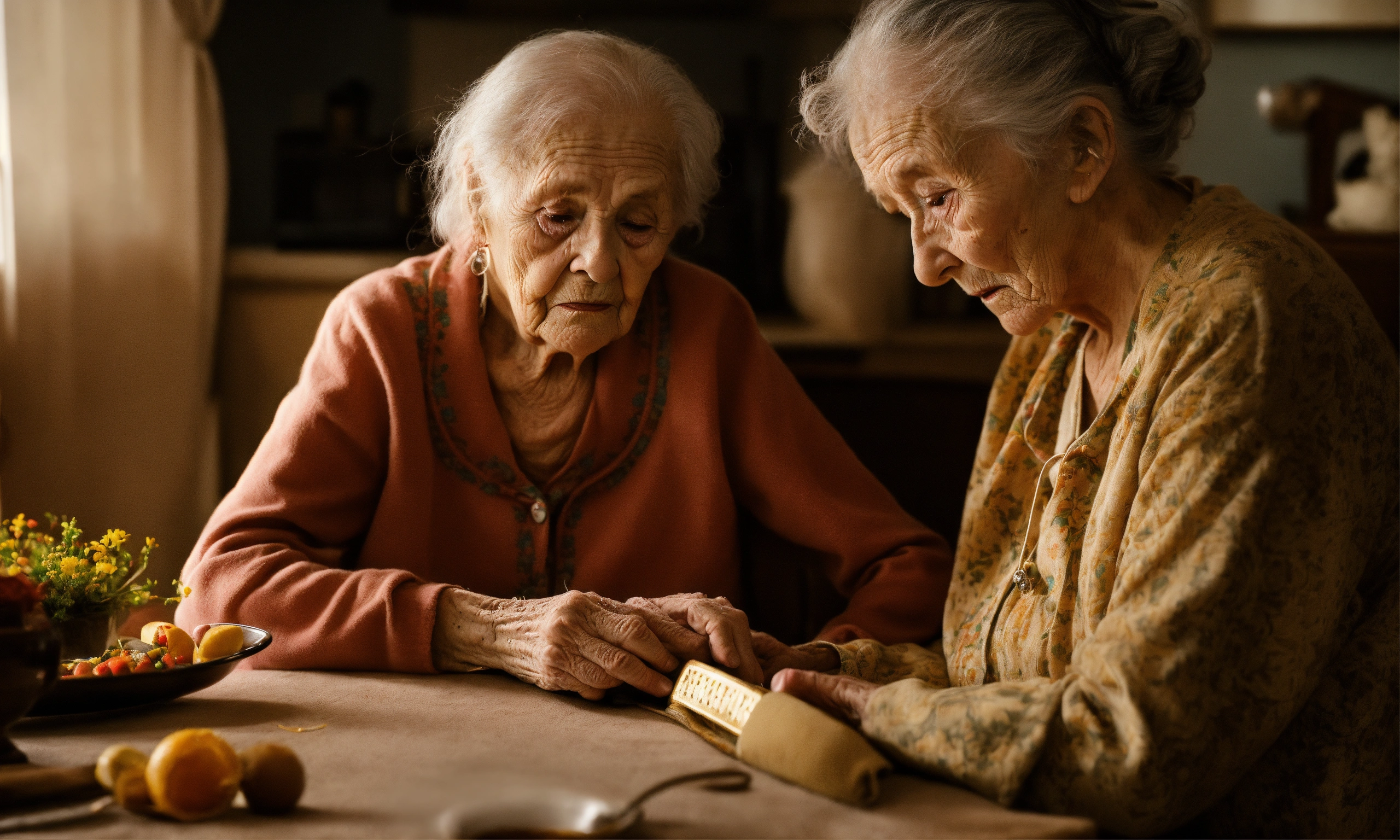 Lexica - Perfect photo of a very old woman dying at home, with a young ...