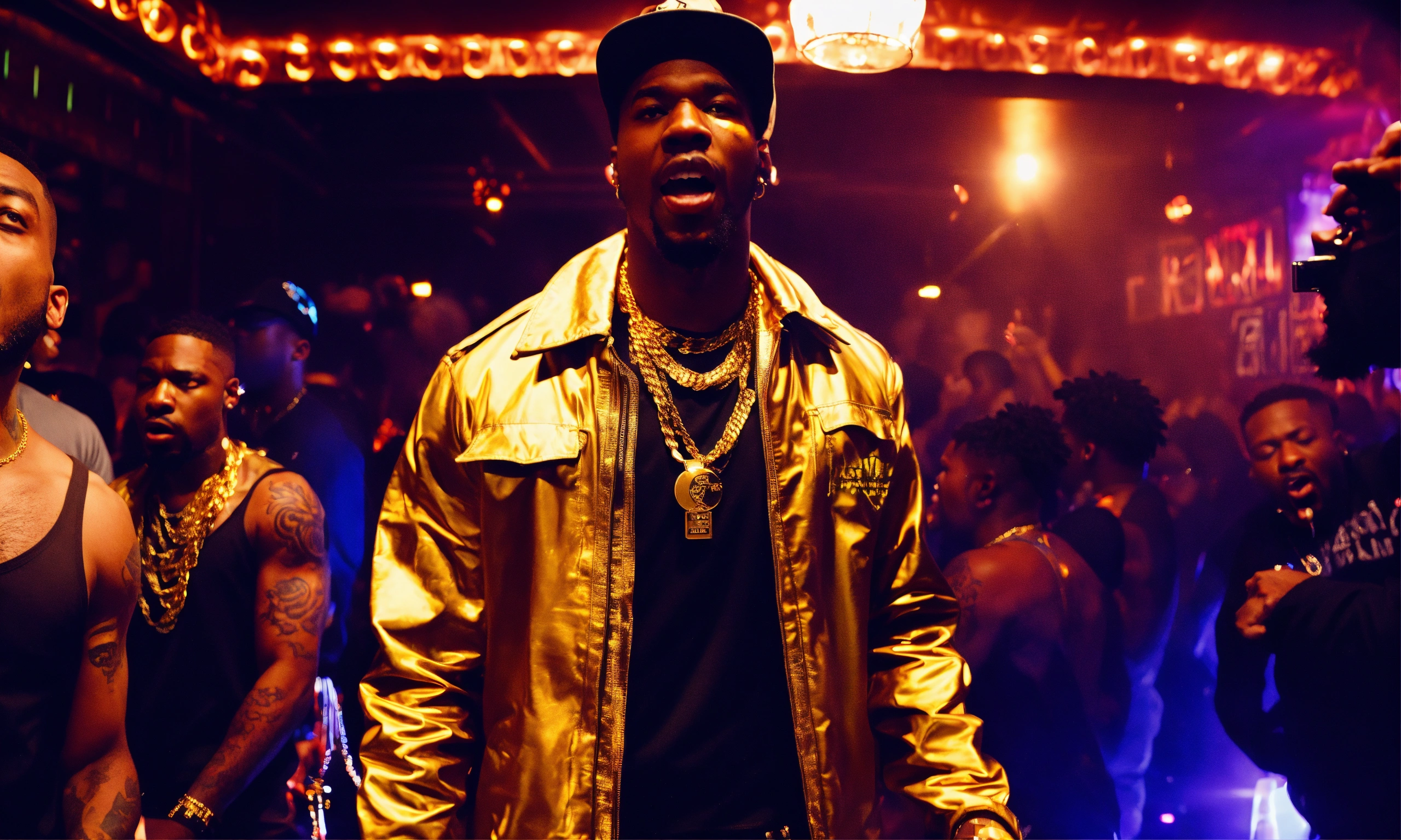 Lexica - Full body shot black battle rapper "Loaded Lux" battle rapping ...