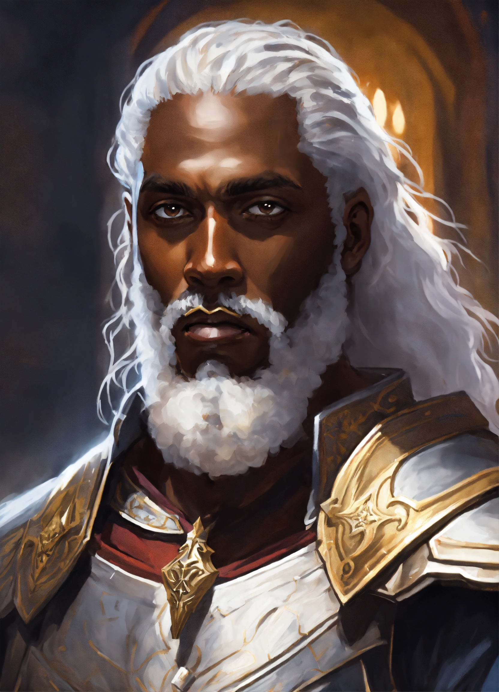 Lexica - Black christ like richard roundtree with white hair and white ...