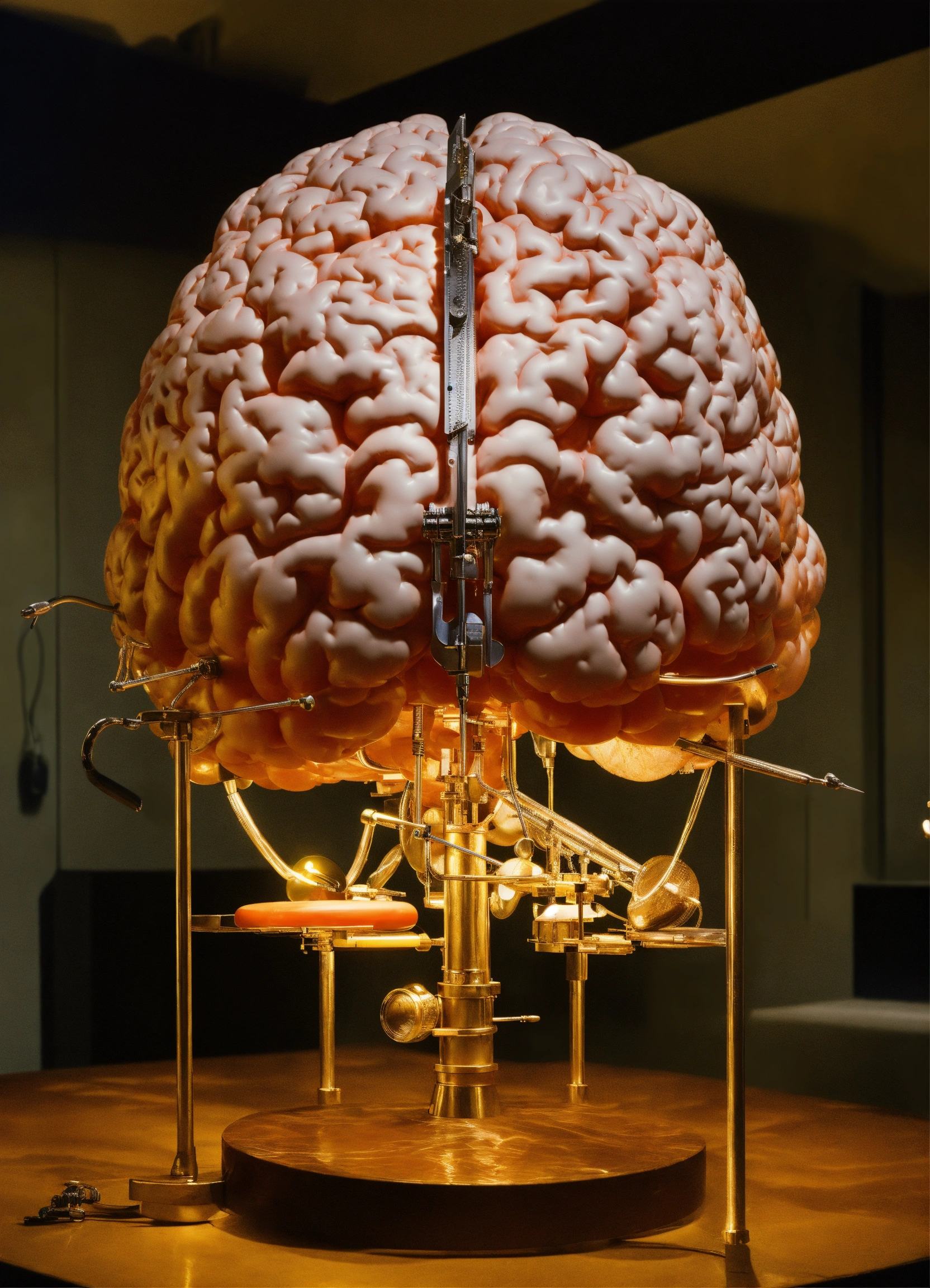 Lexica - Medium close-up, A huge animal-like glowing brain mixed ...