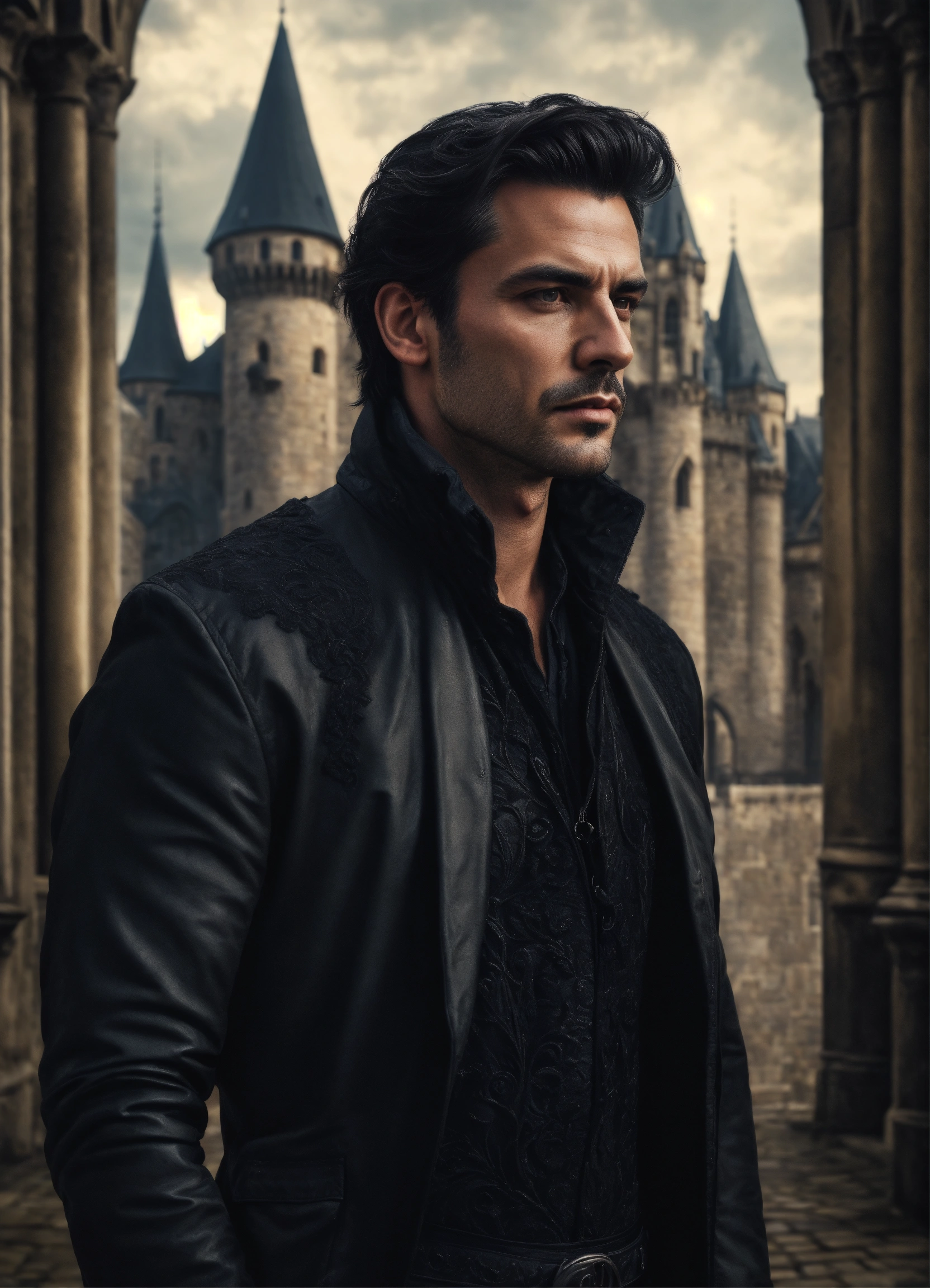 Lexica - Portrait of a strong handsome dark haired European man ...