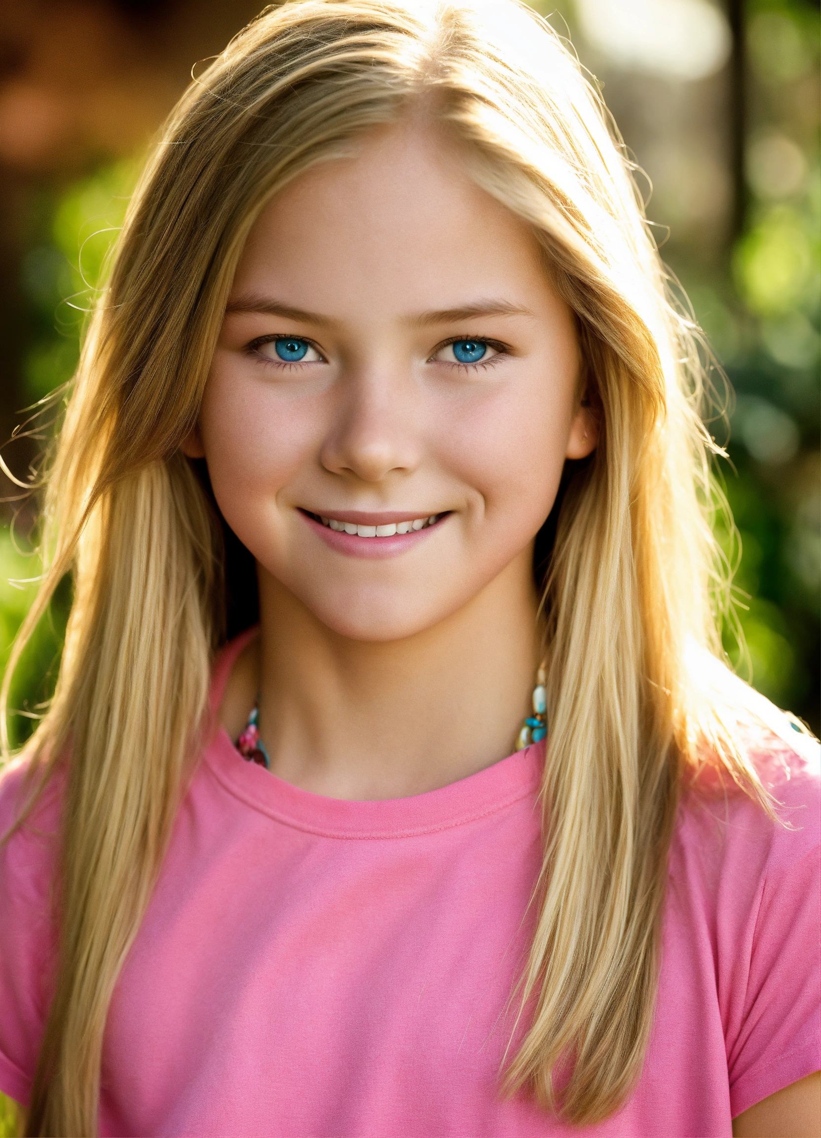 Lexica - Head shot of a 12 year old tween girl. She has shoulder length ...
