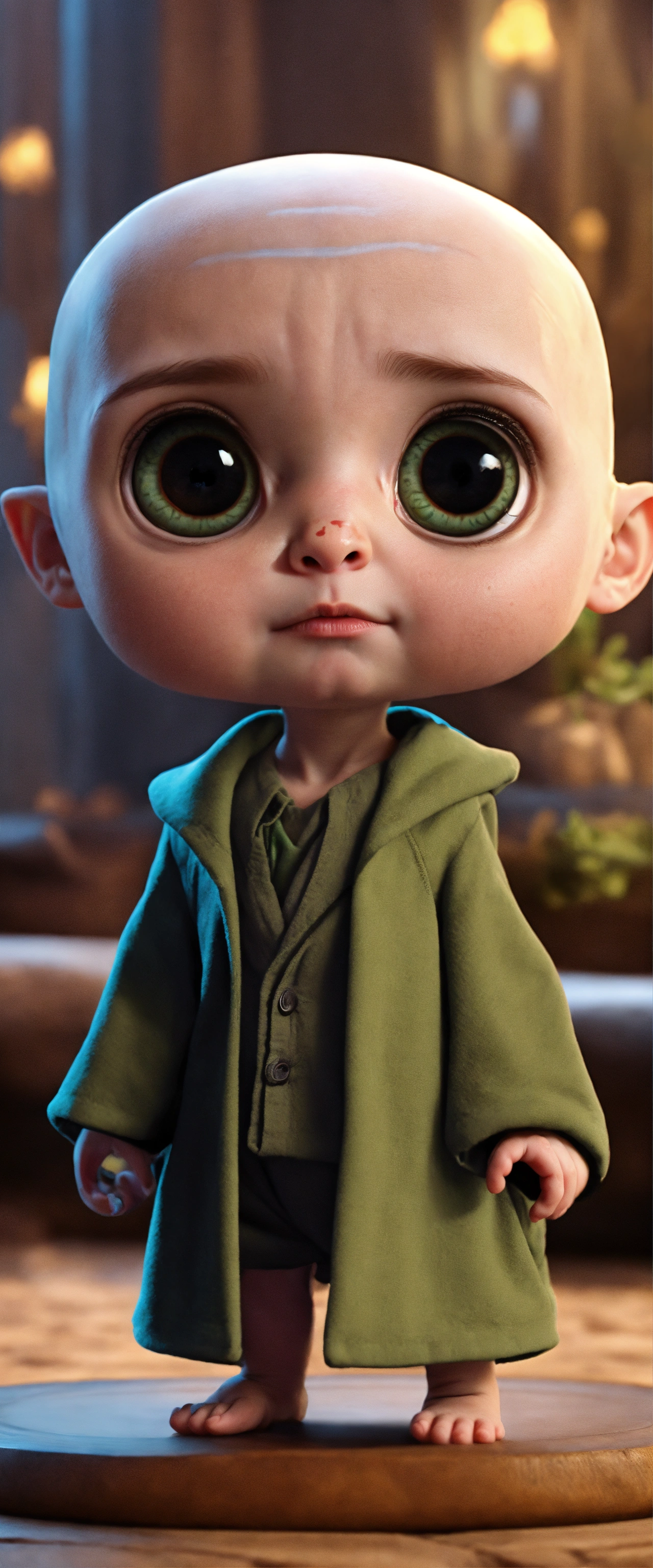 Lexica - Voldemort as a cute baby, cartoon effect, very big eyes. More ...