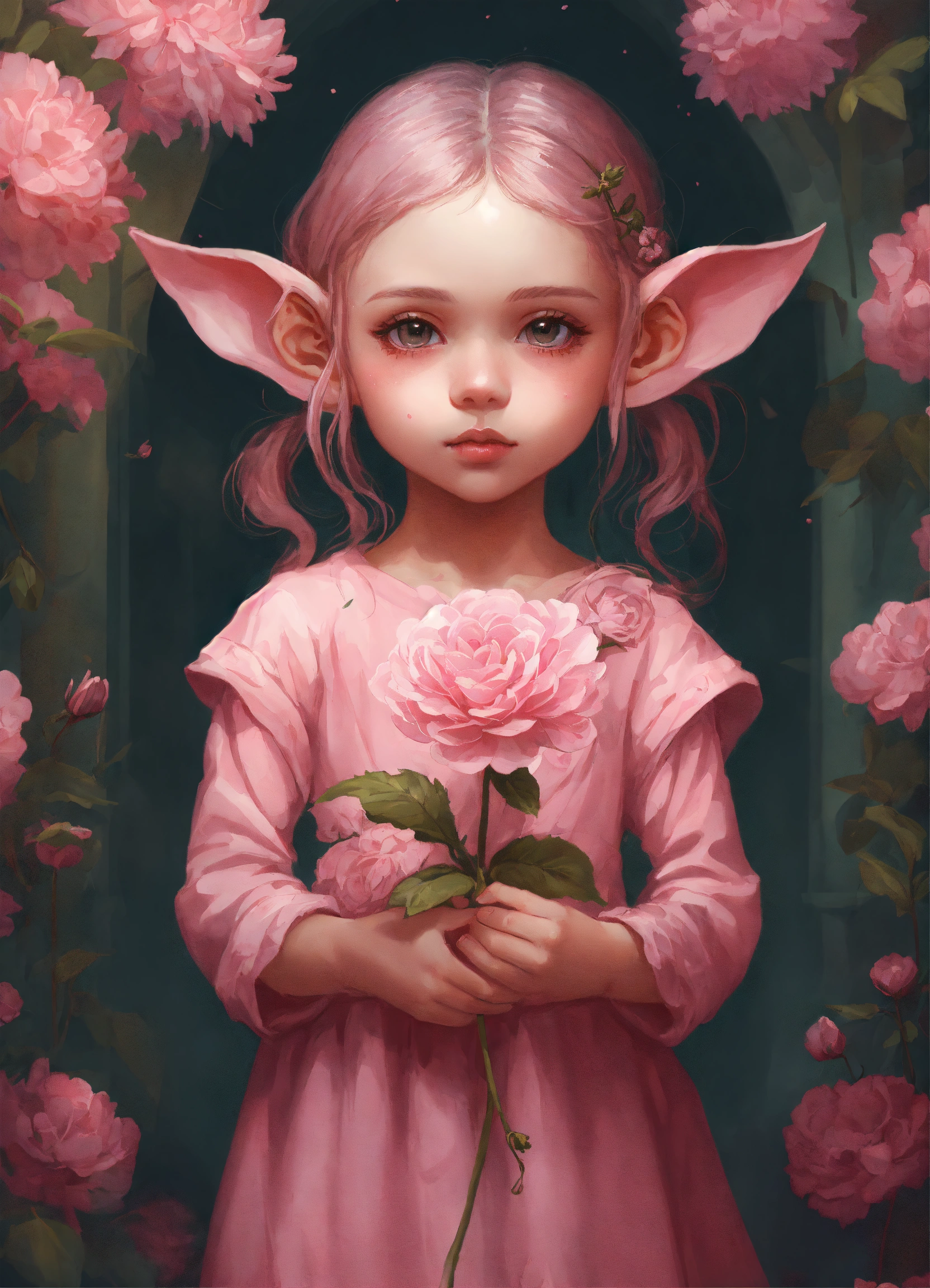 Lexica - Portrait and shot full body of a pink cute little Baby goblin ...