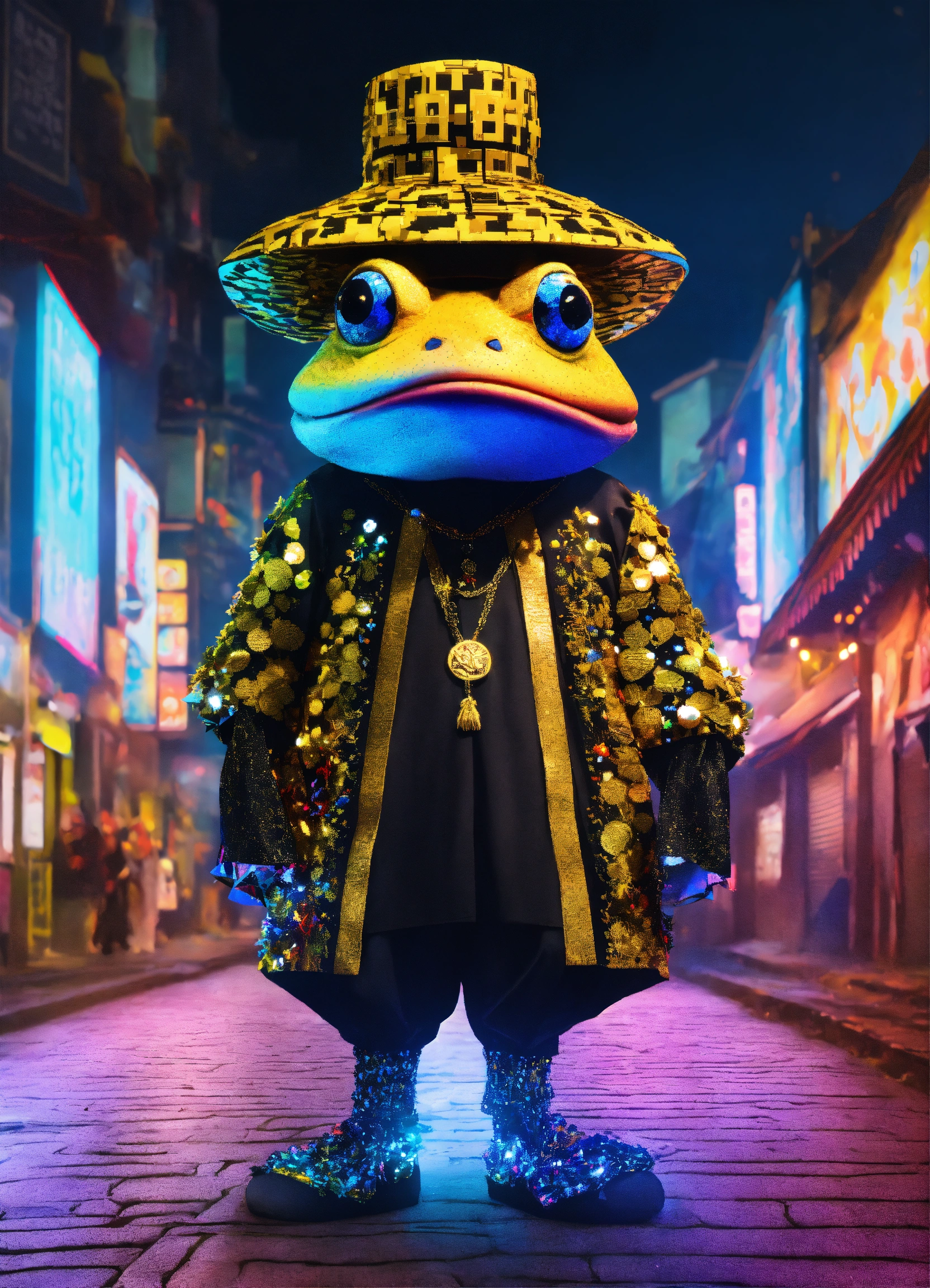 Lexica - Full body portrait A toad made out of a 3d black and sapphire ...