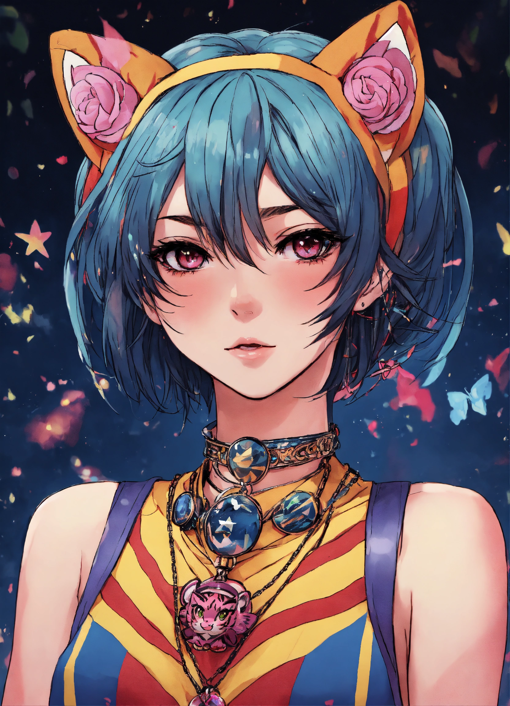 Lexica - A transgender Magical girl with emo cut black hair, streak in ...