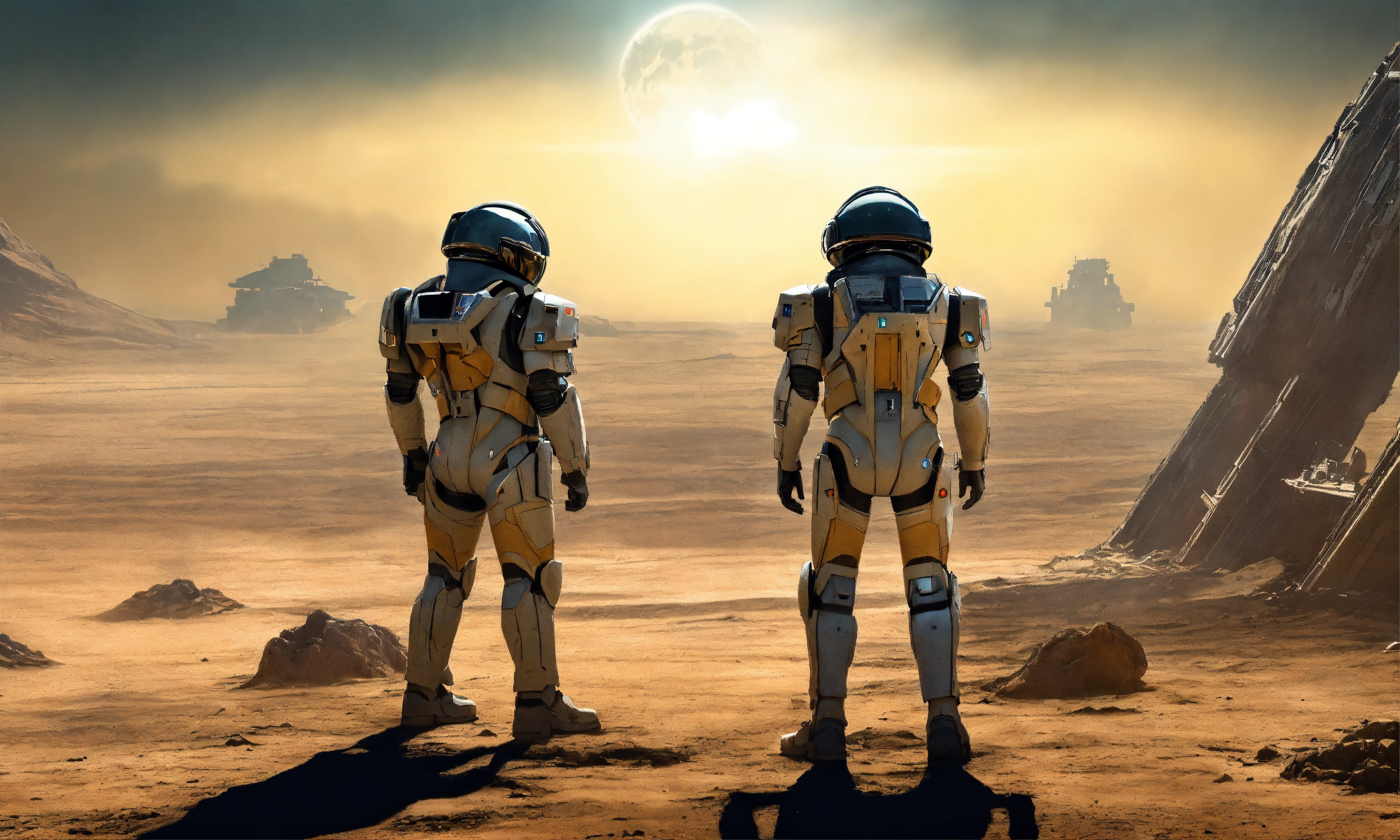 Lexica - View from the back of two strong and rugged interstellar ...