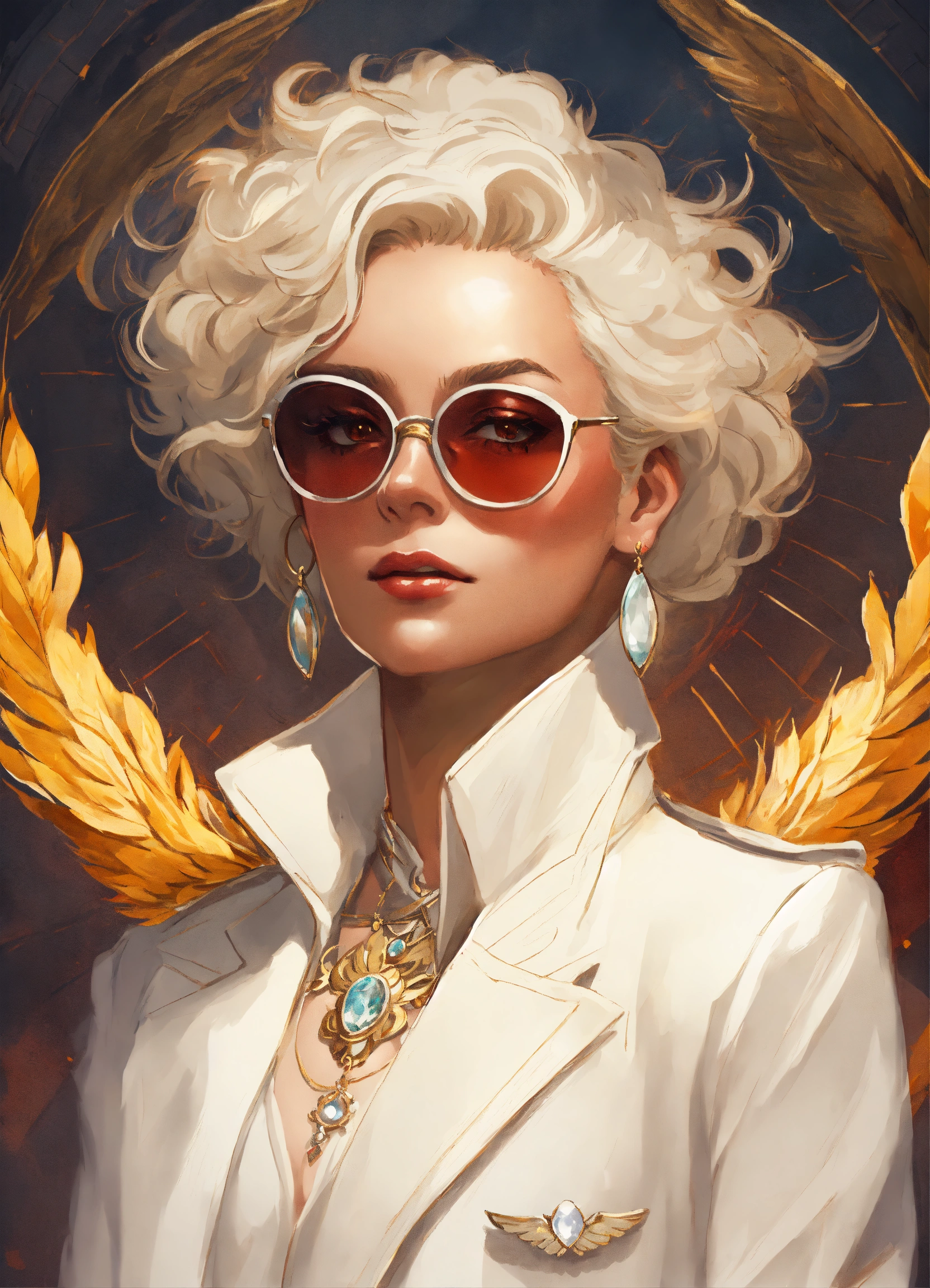 Lexica - Good omens as woman, female Aziraphale wearing white clothes ...