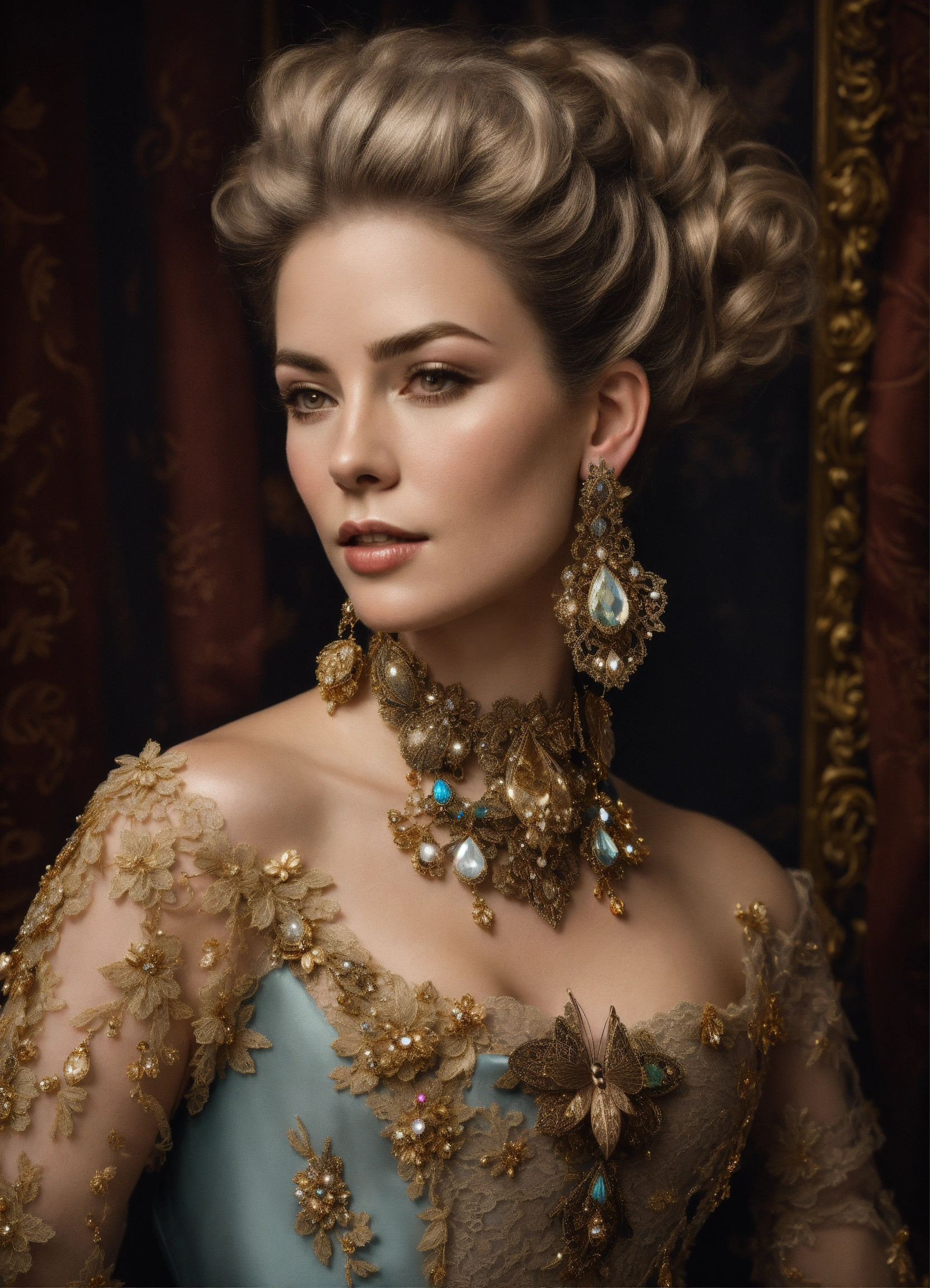 Lexica - A 18th century beauty style pretty woman in the style of ...