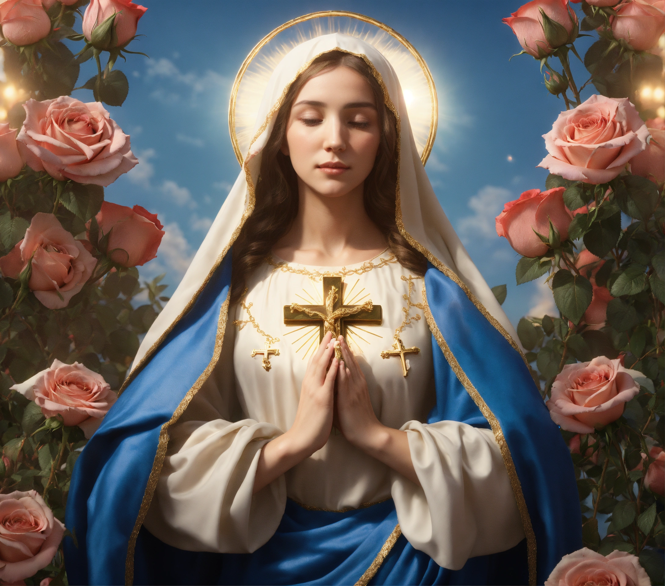 Lexica - Unreal engine 8k catholic portrait of the Immaculate Heart of ...