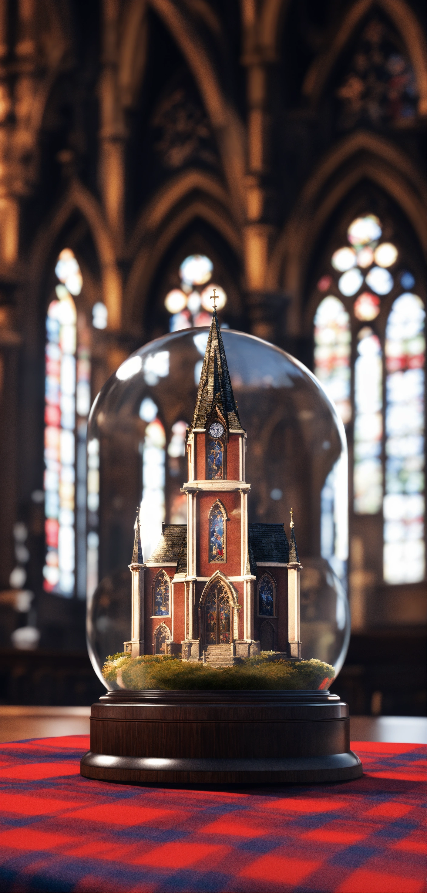 Lexica - A snowglobe with a one-tower gothic church inside of it, on a ...