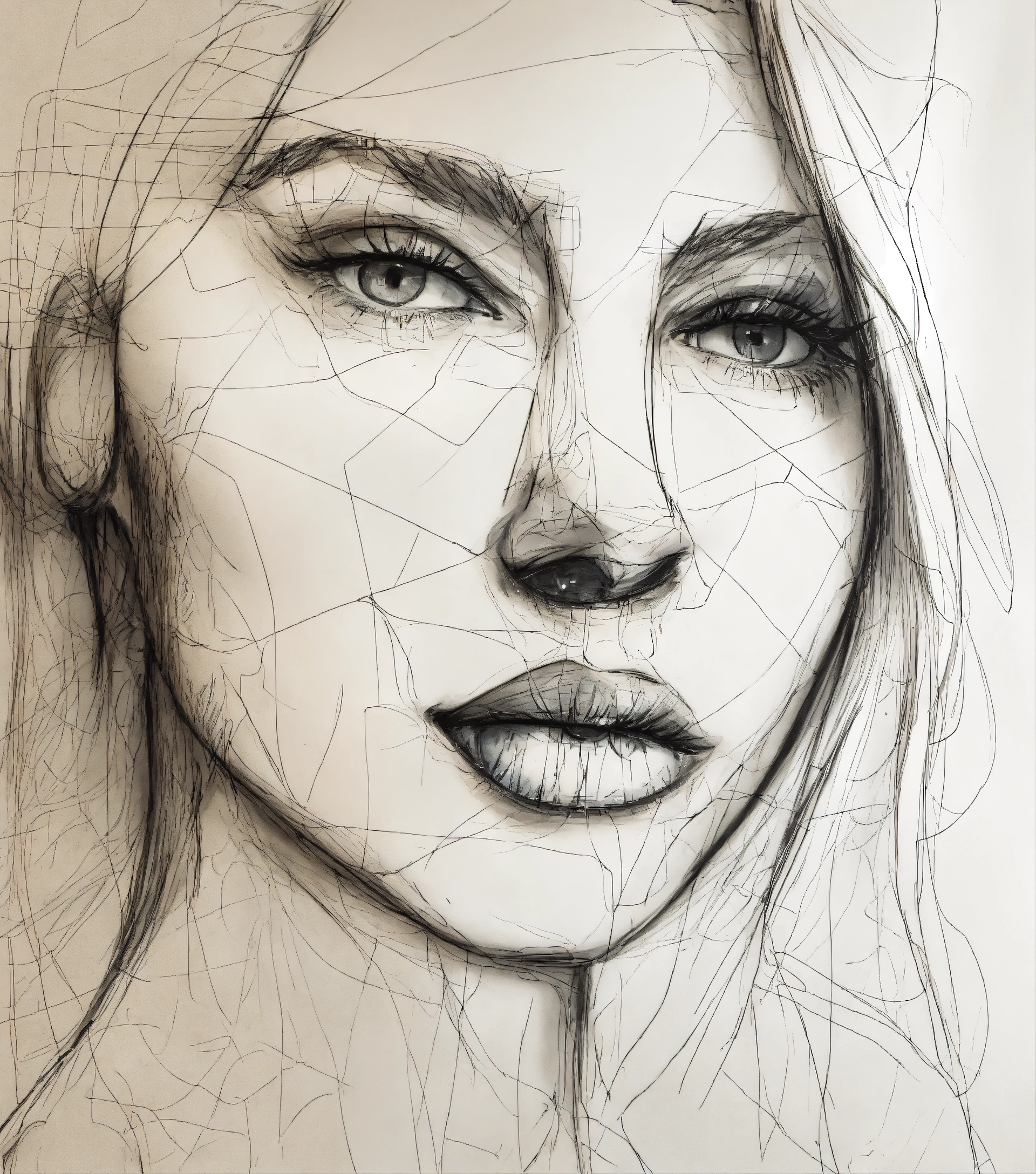Lexica - One line drawing of a face