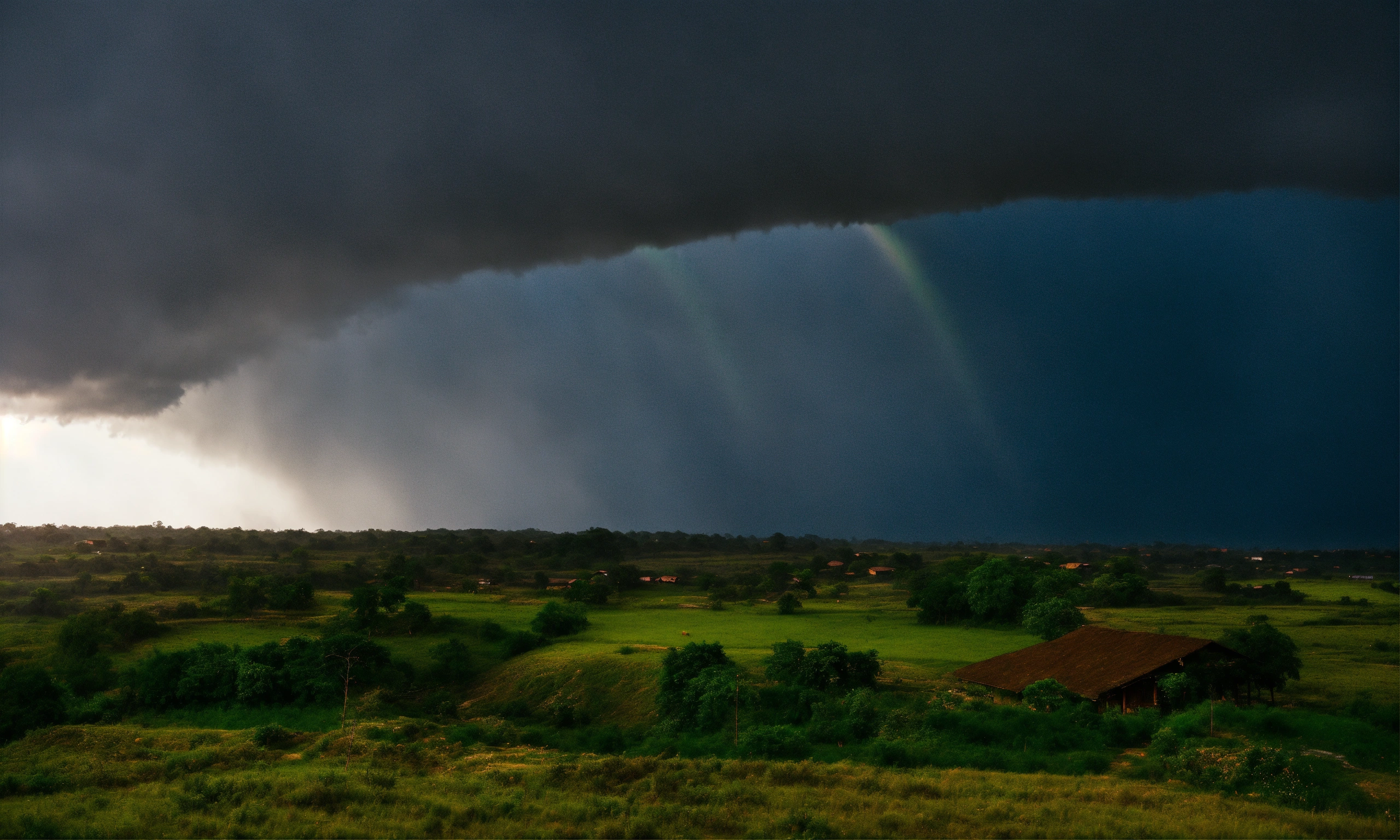Lexica - Rain poured like a waterfall, and the wind howled like a ...