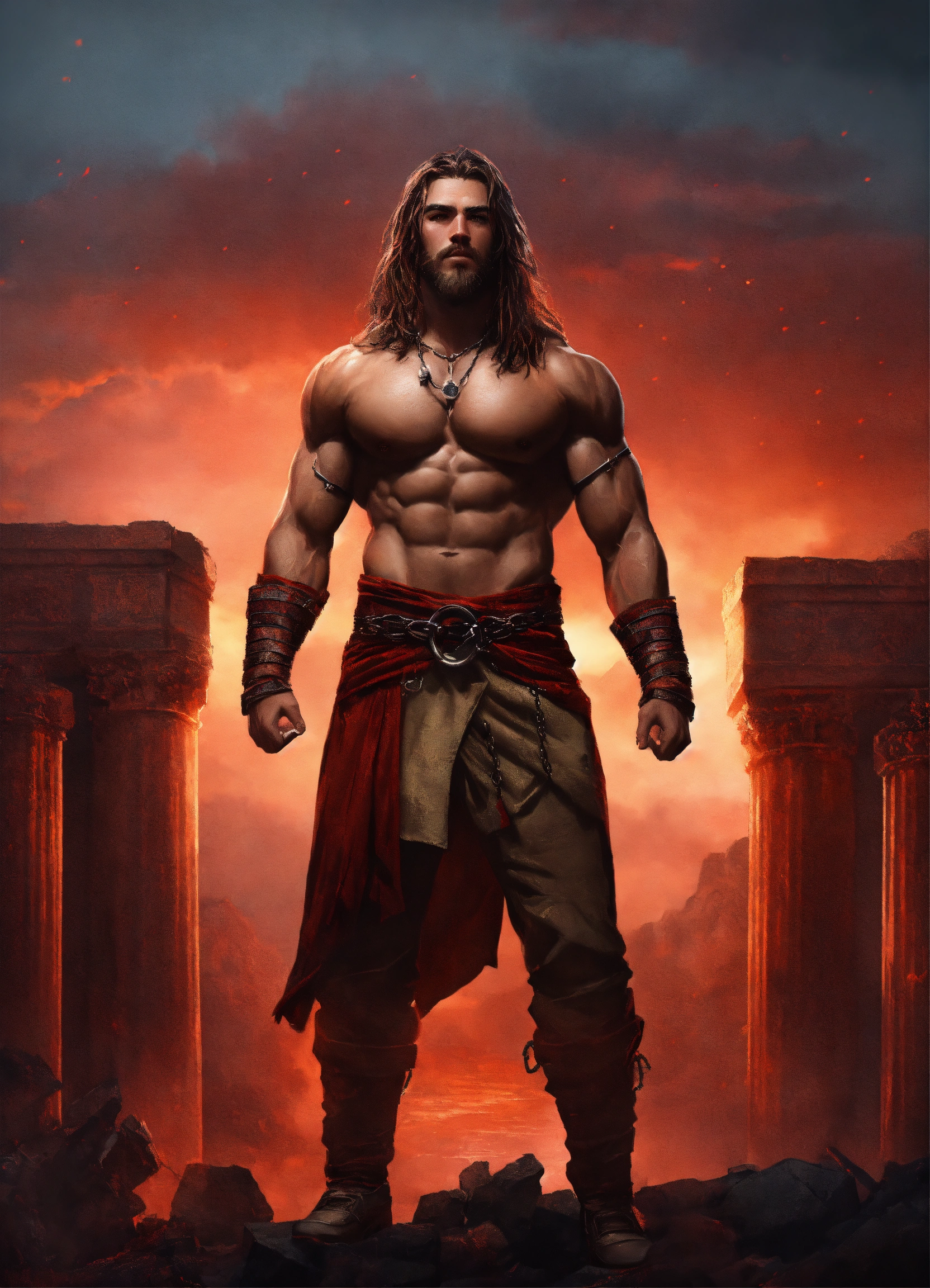 Lexica - Strong muscular huge handsome Sampson god prisoner, captive ...