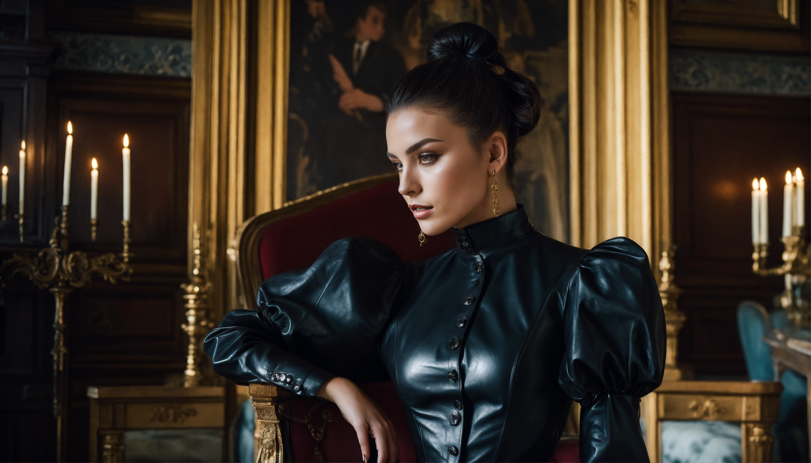 Lexica - Stunning european mistress woman fashion model sitting ...