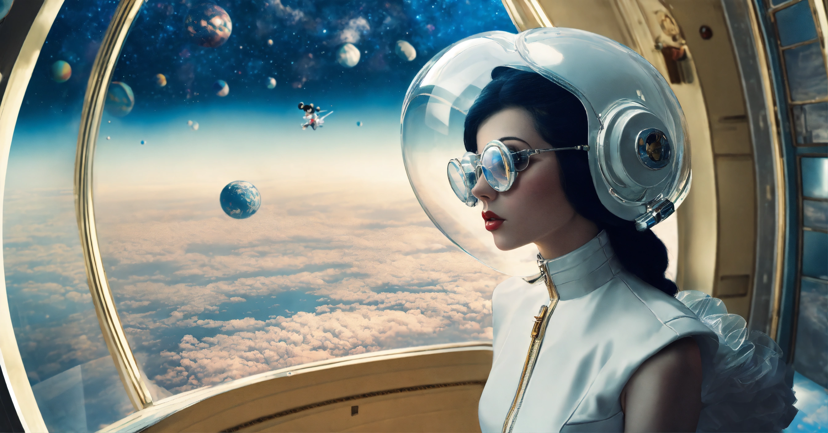 Lexica - Photography in a Sci Fi space ship, 60'S gorgeous astronaut ...
