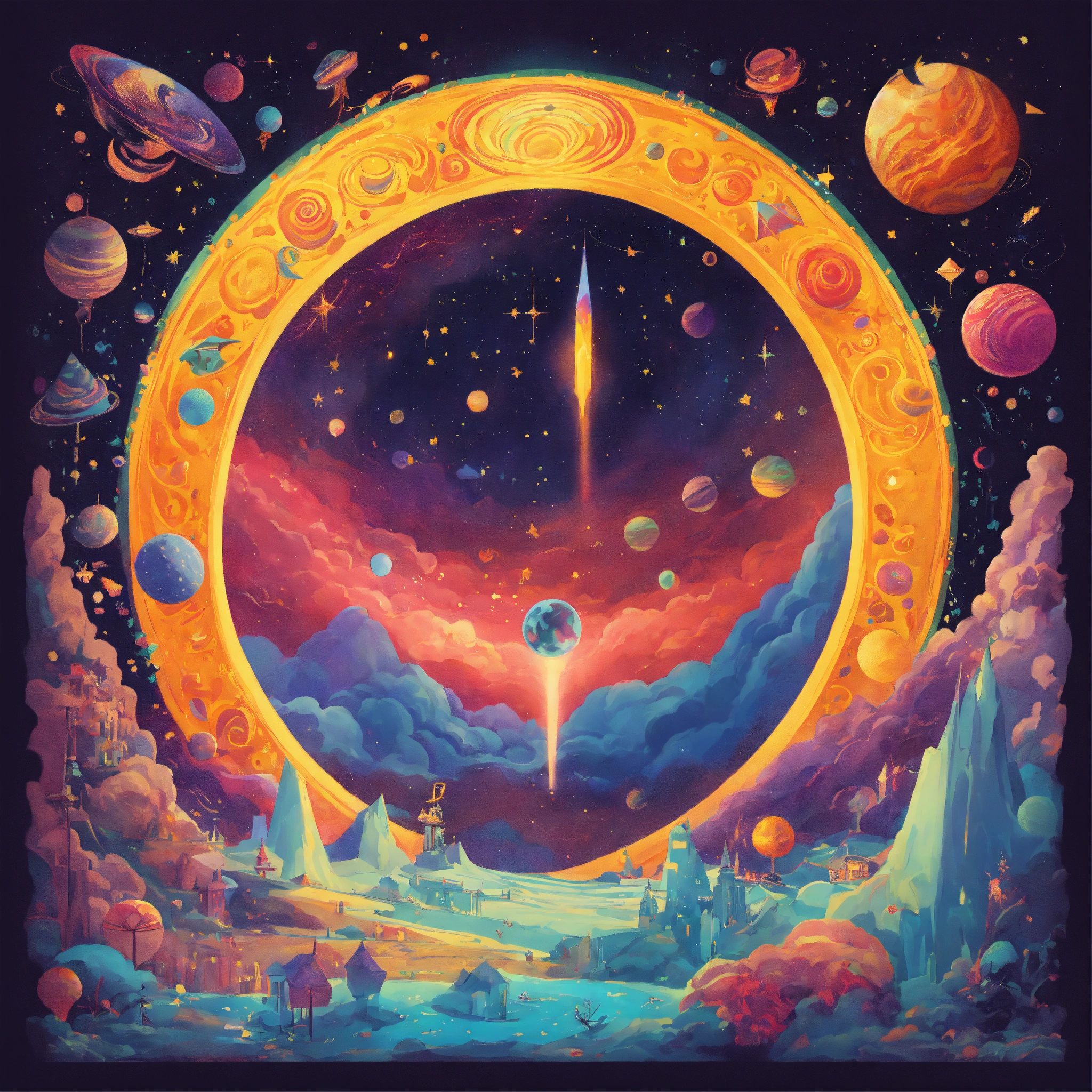 Lexica - Create a vibrant, cartoon-style poster depicting a whimsical ...