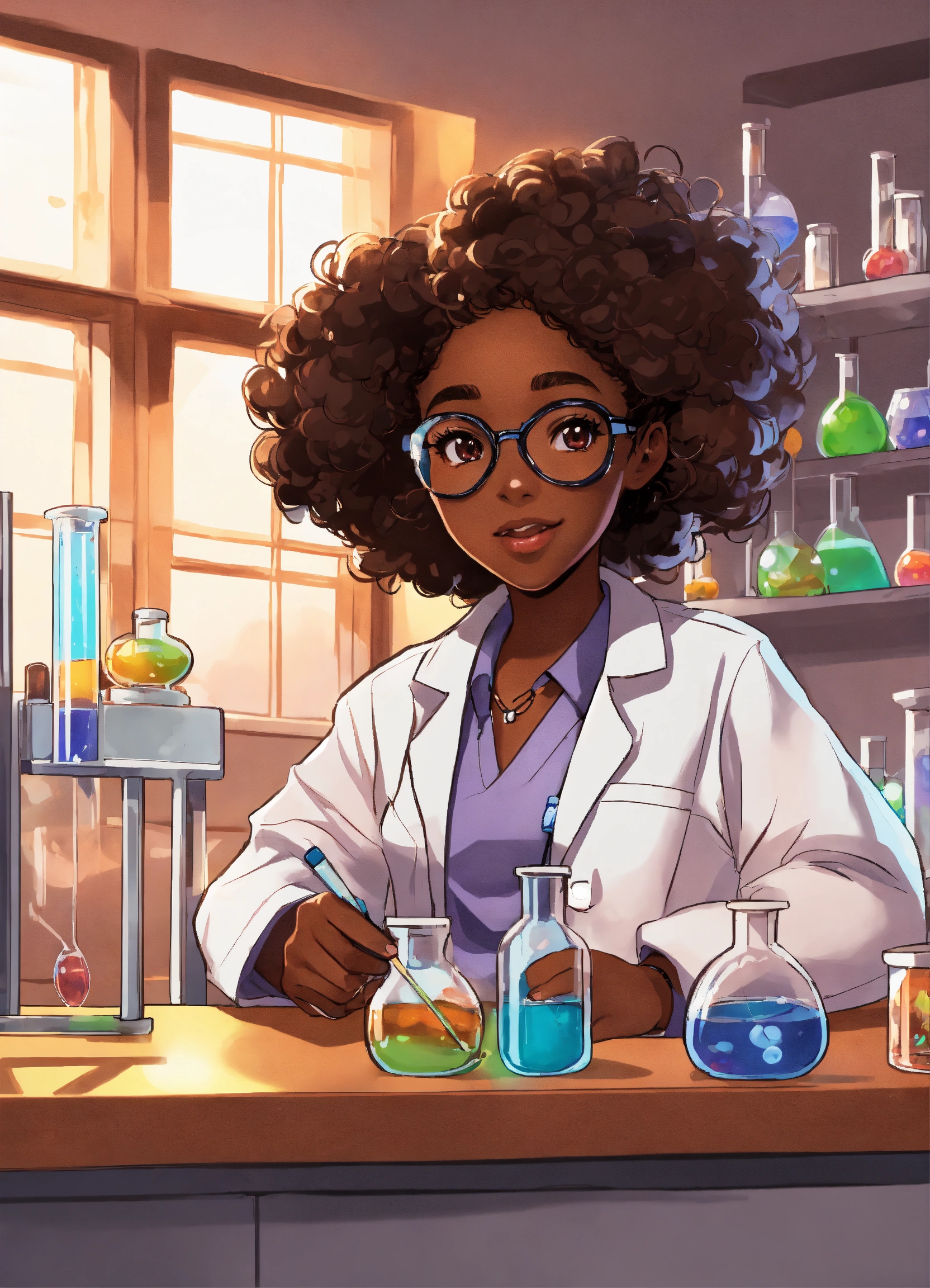 Lexica - Make me Cartoon of a little 10 year old African American dark ...