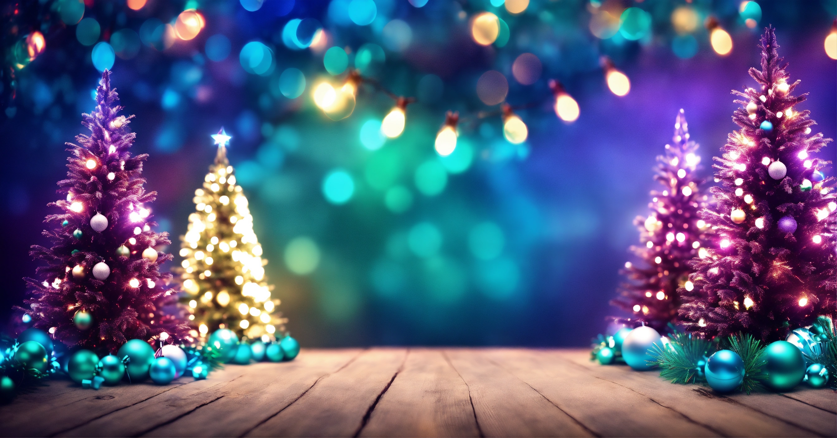 Lexica - Create an a photo realistic turquoise christmas background ...