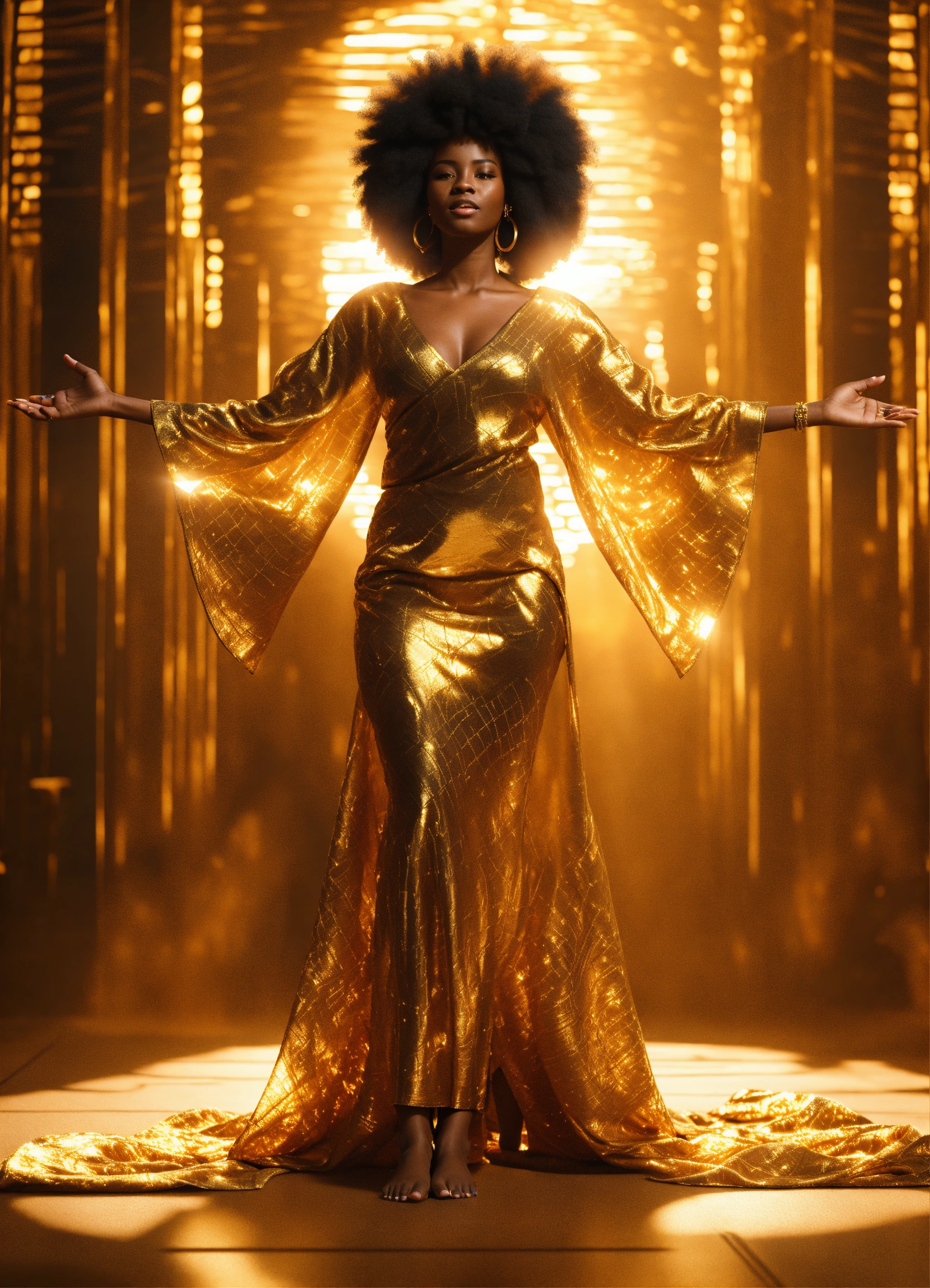 Lexica - 3d render of black woman with afro, full body shot, standing ...