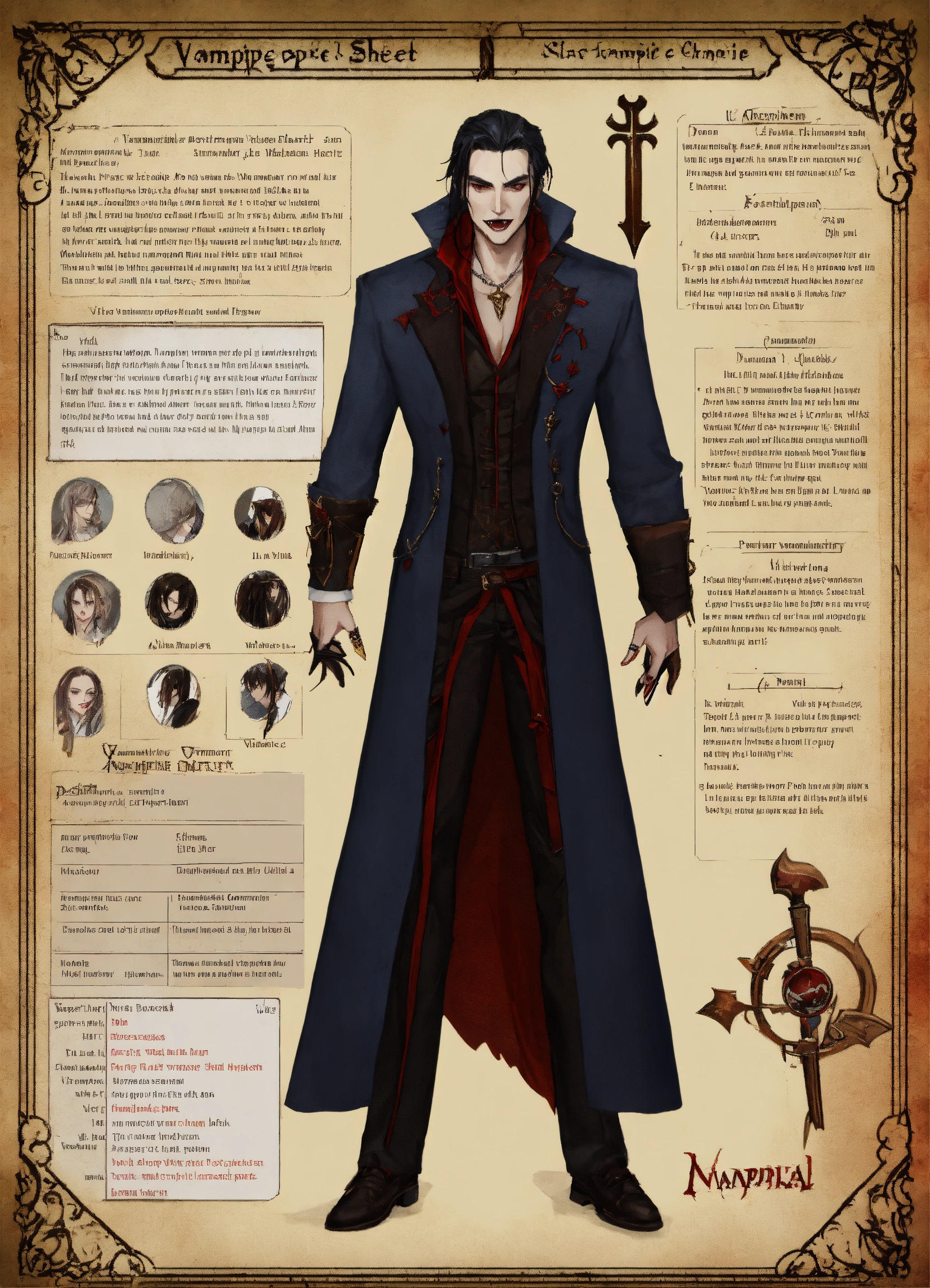 Lexica - Vampire, character sheet