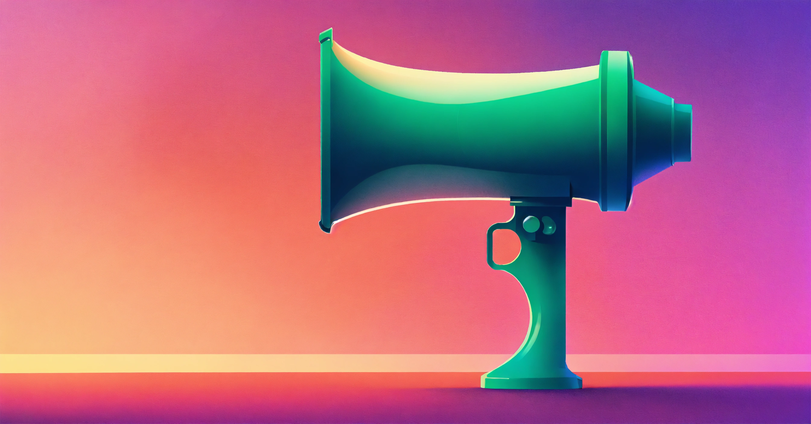 Lexica - Megaphone. simple flat gradient illustration. jade