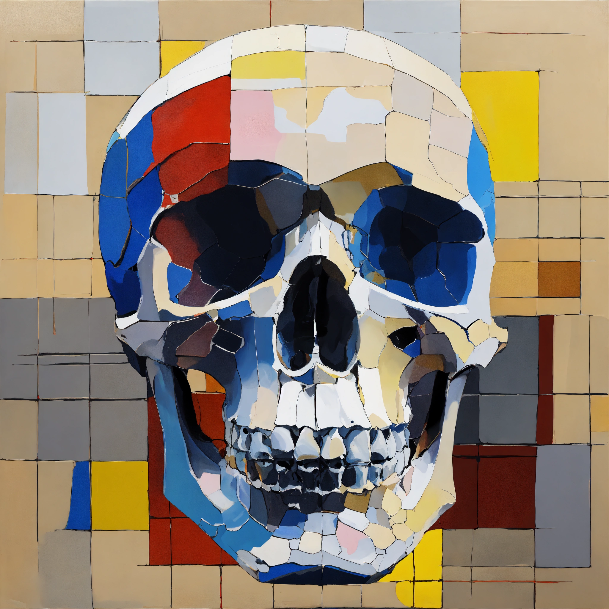 Lexica - A skull, oil painting, transparent, in style, generative art ...
