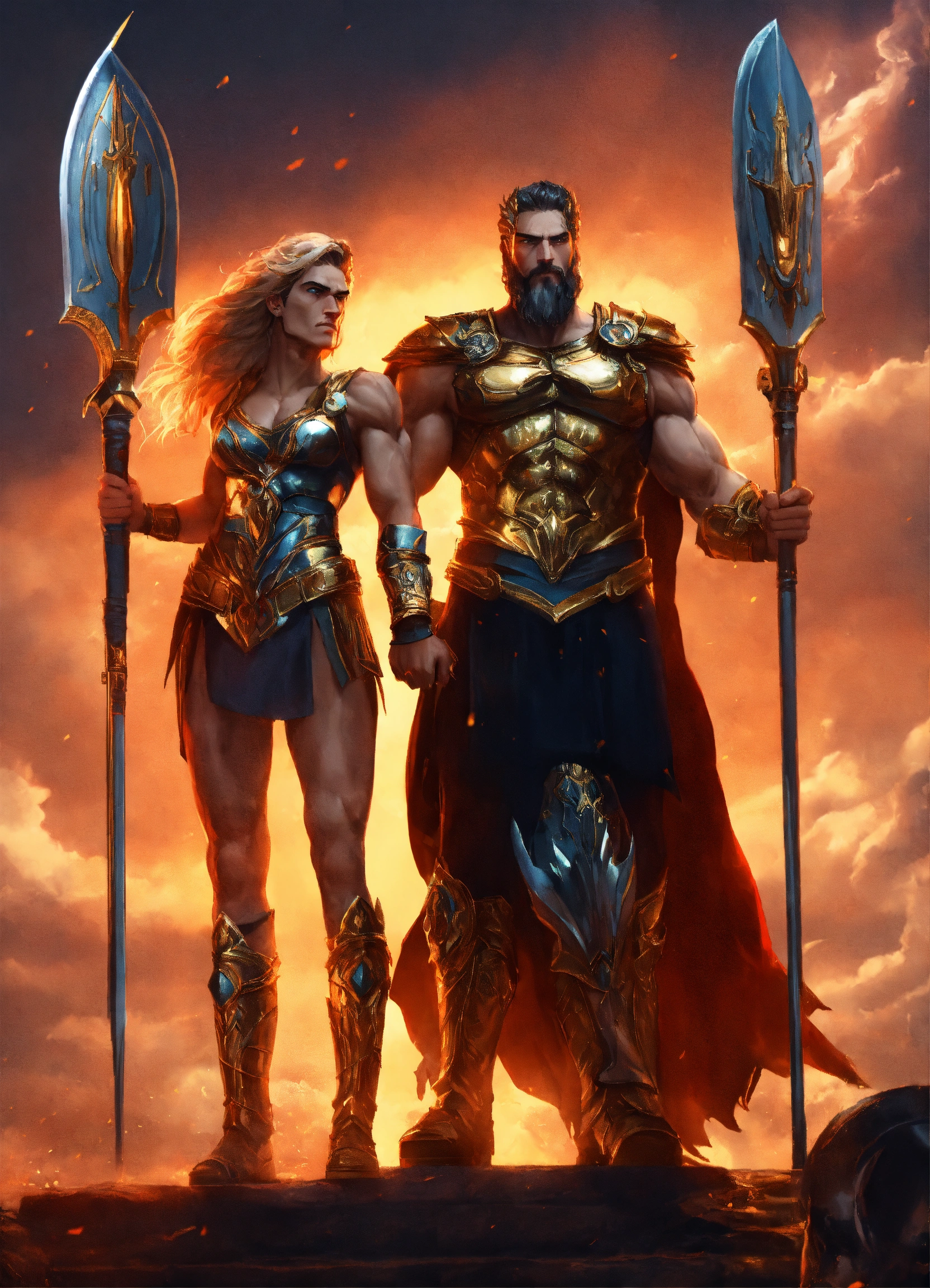 Lexica - Zeus hera and ares standing next to each other, evil vibes ...