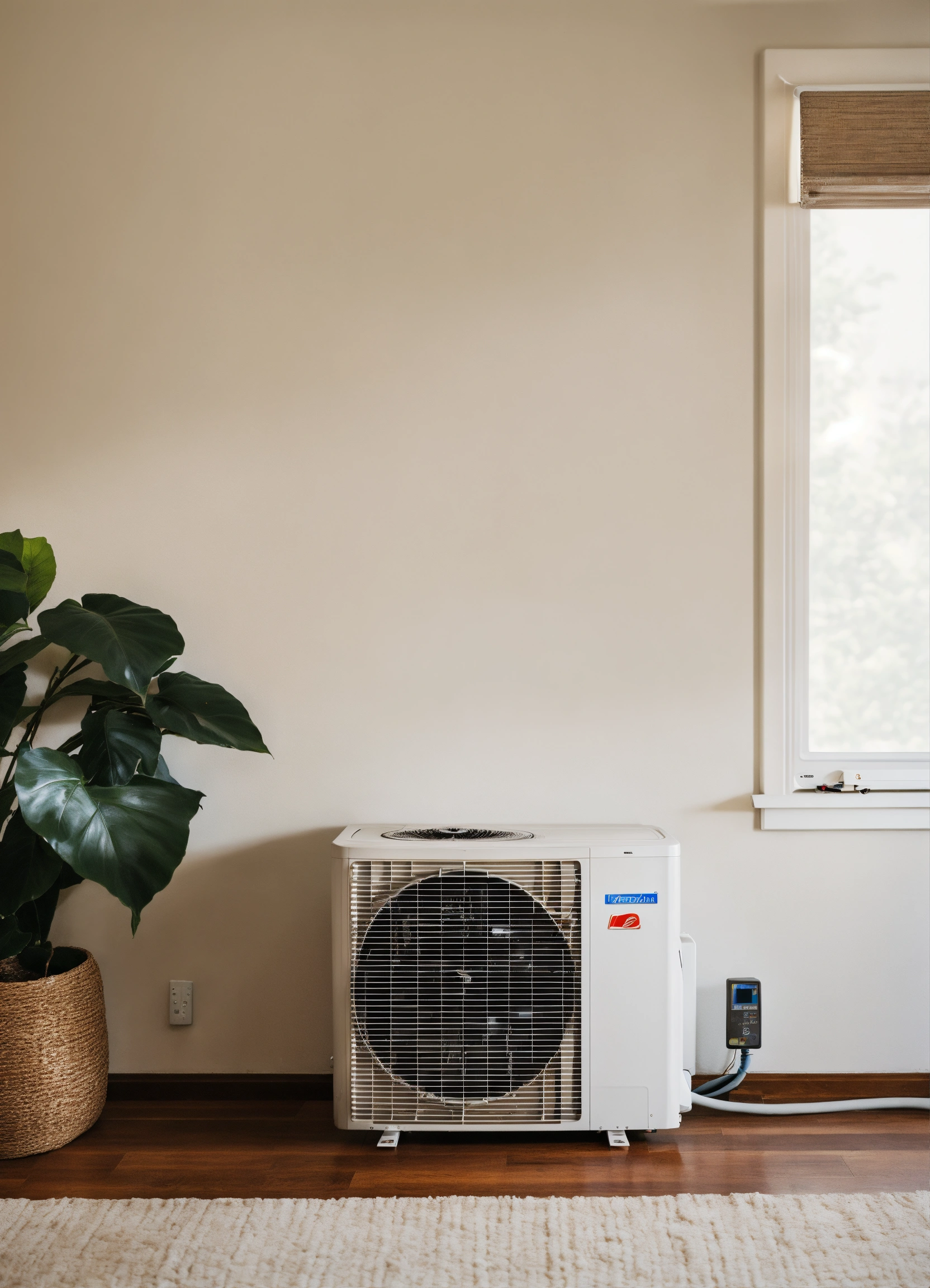 Lexica - Photo of an expensive air conditioner on a white wall in home
