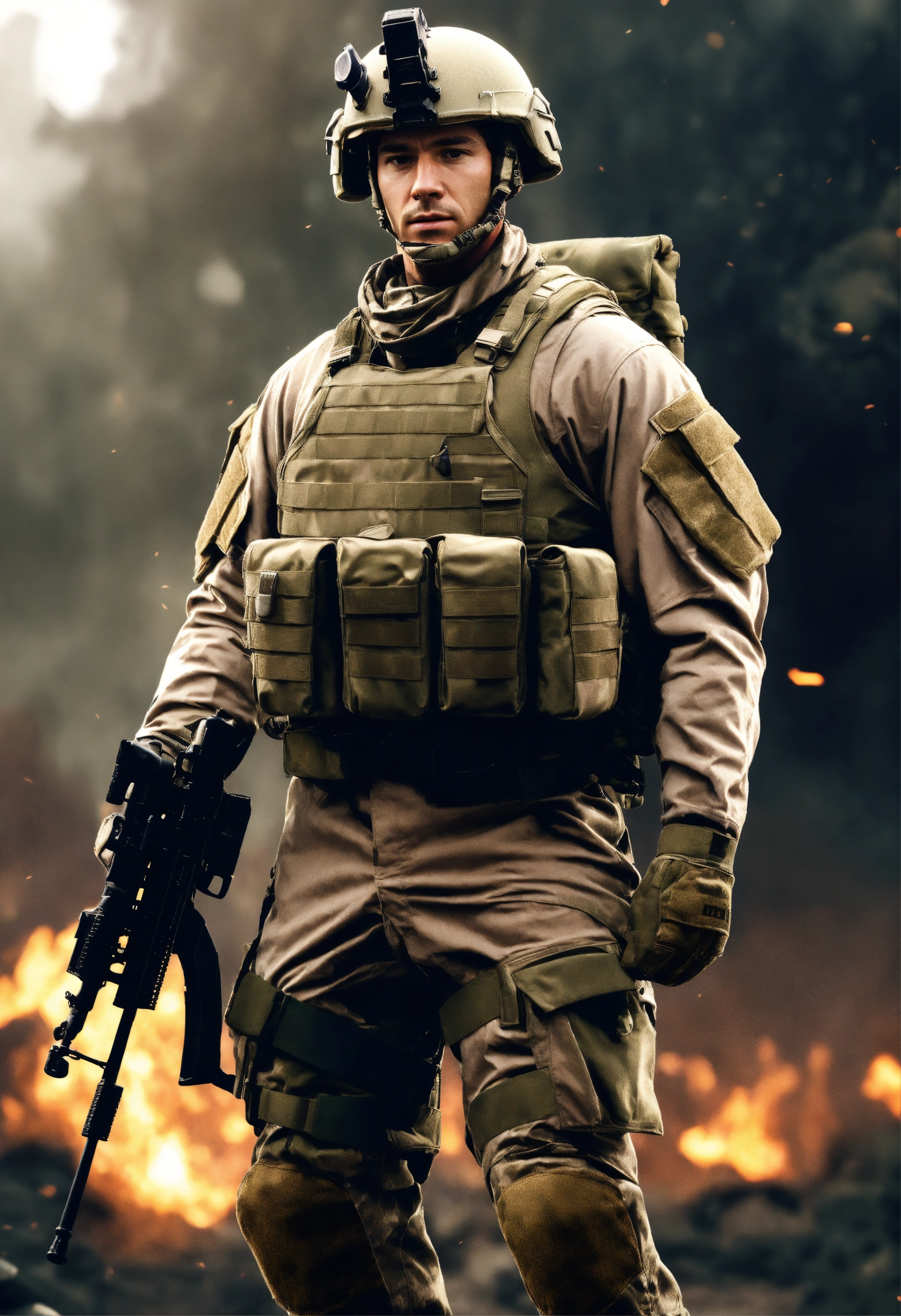 Lexica - Military style, soldier, male,4k,realistic,shown face ...