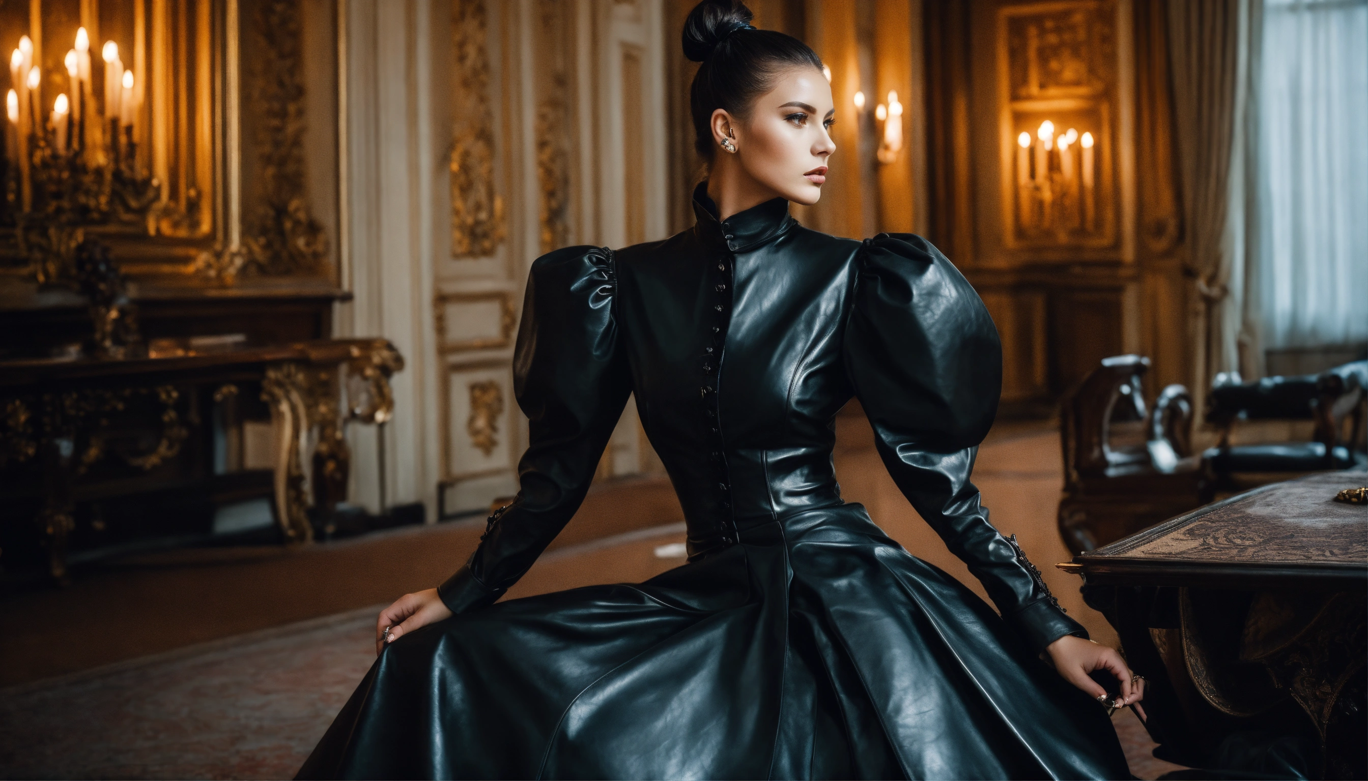 Lexica - Stunning european mistress woman fashion model sitting ...