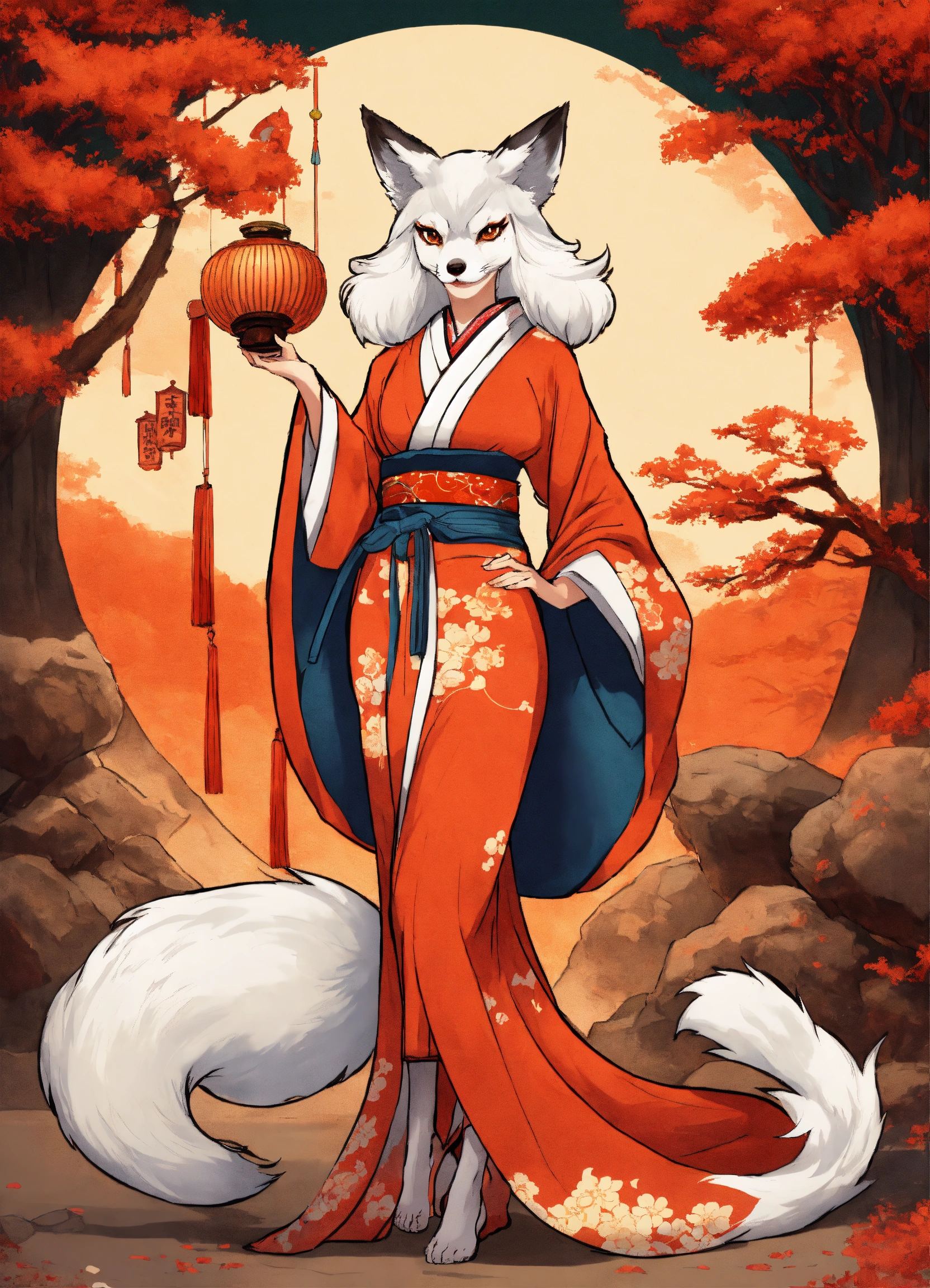 Lexica - Poster of an Anthropomorphic fox woman pin-up with Tan Skin ...