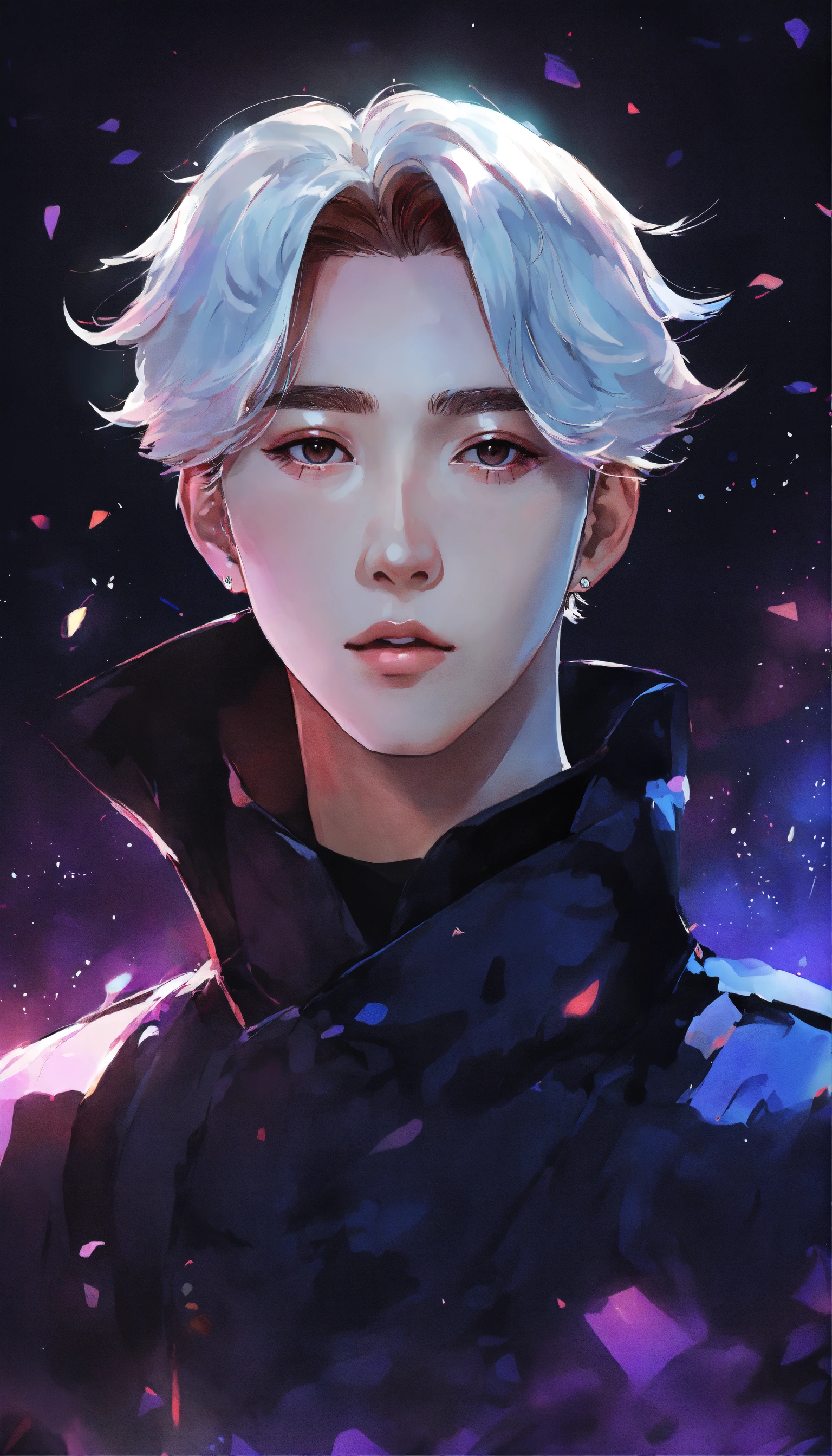 Lexica - BTS, illustration, 2d, black flat background, flat image ...