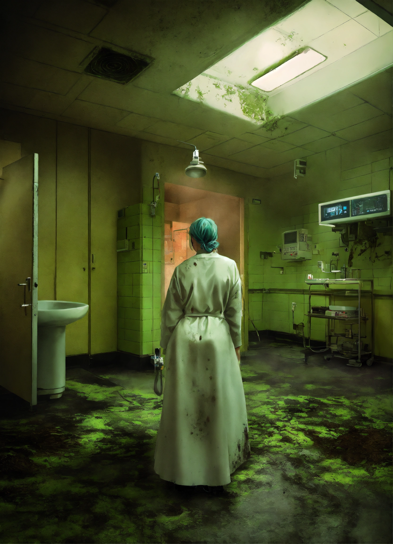Lexica - , Photo realistic,, eery,, dark, moldy, evil nurse ghost ...